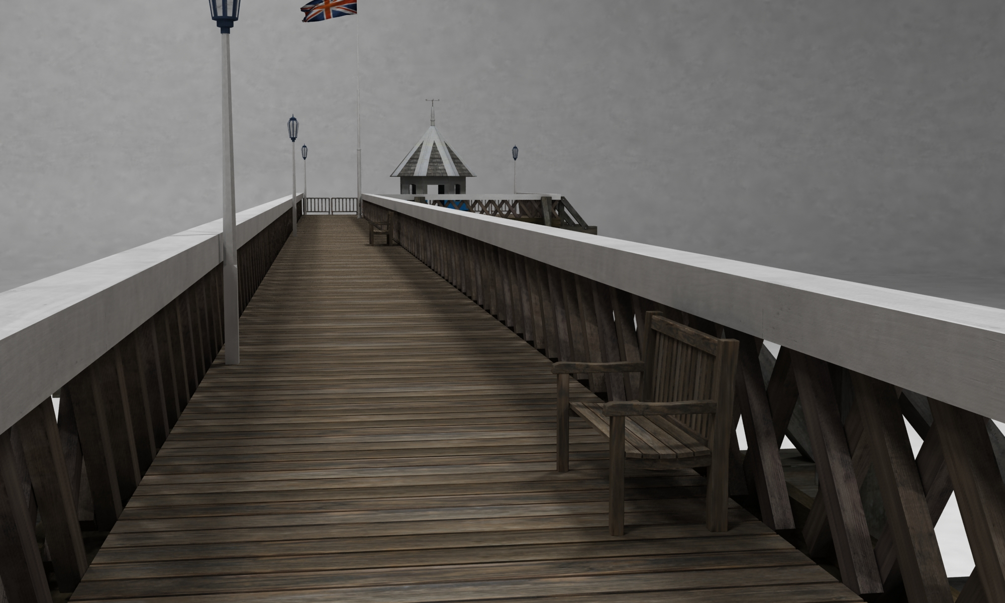 3d wooden pier model