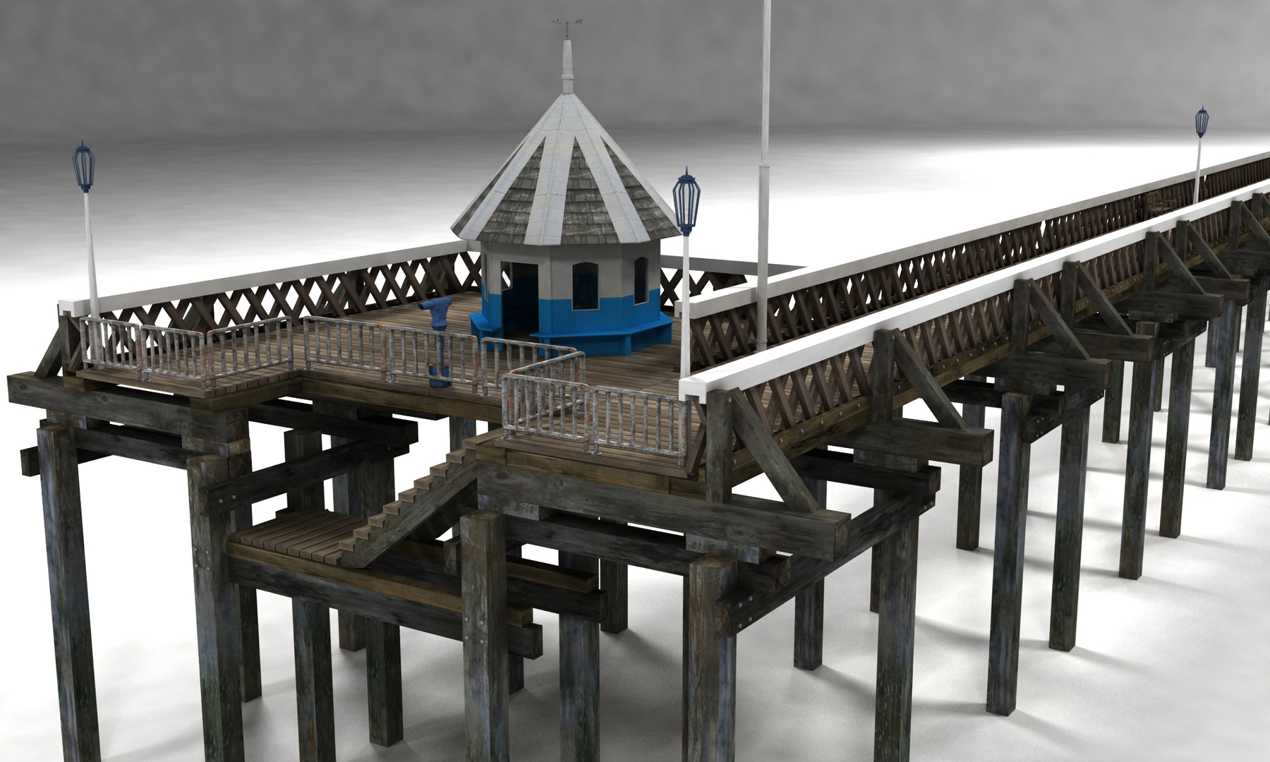 3d wooden pier model