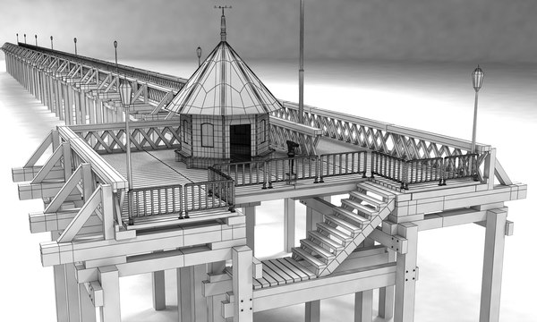 3d wooden pier model