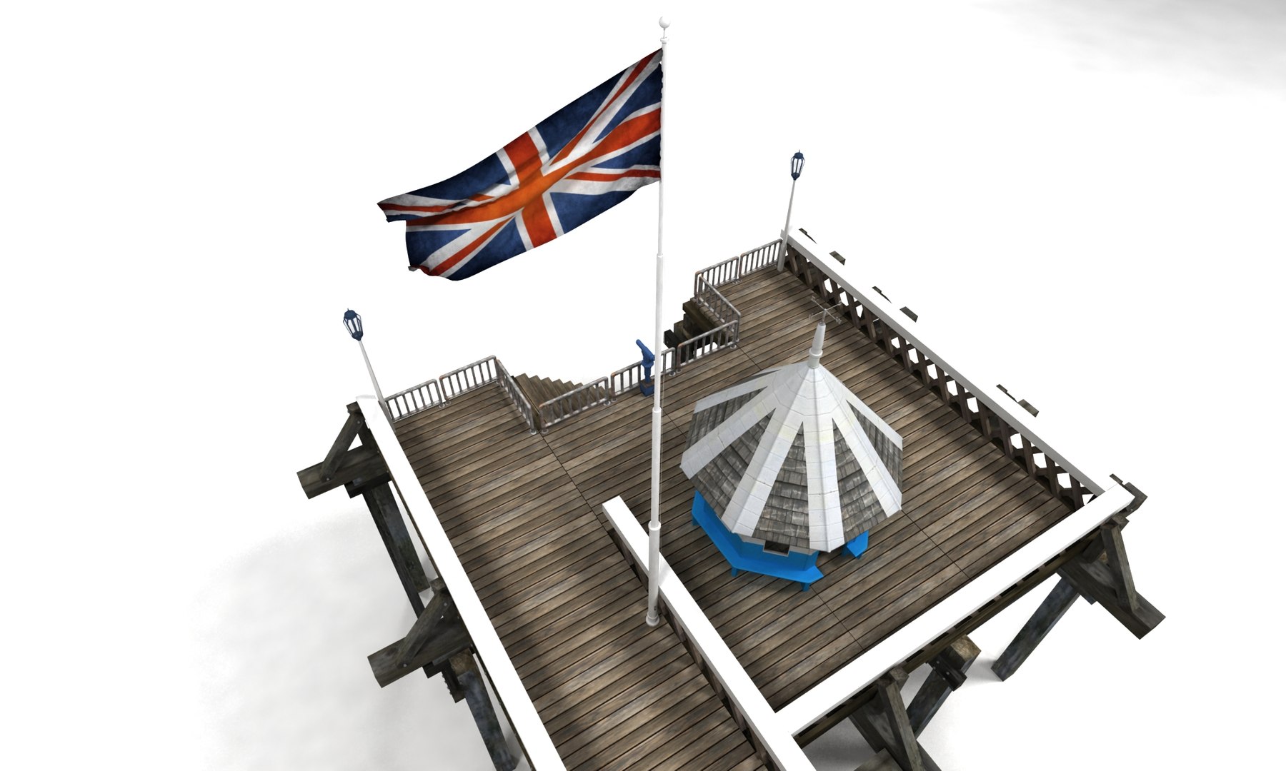 3d Wooden Pier Model