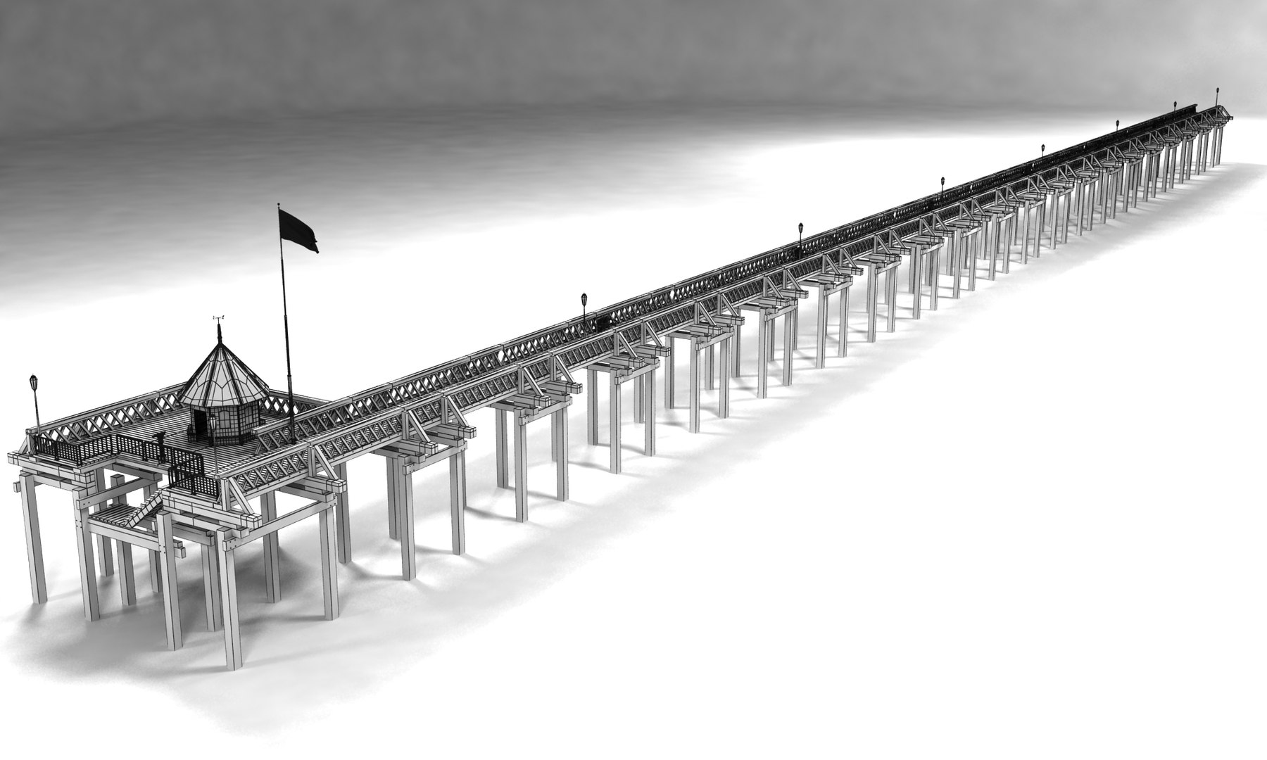 3d Wooden Pier Model