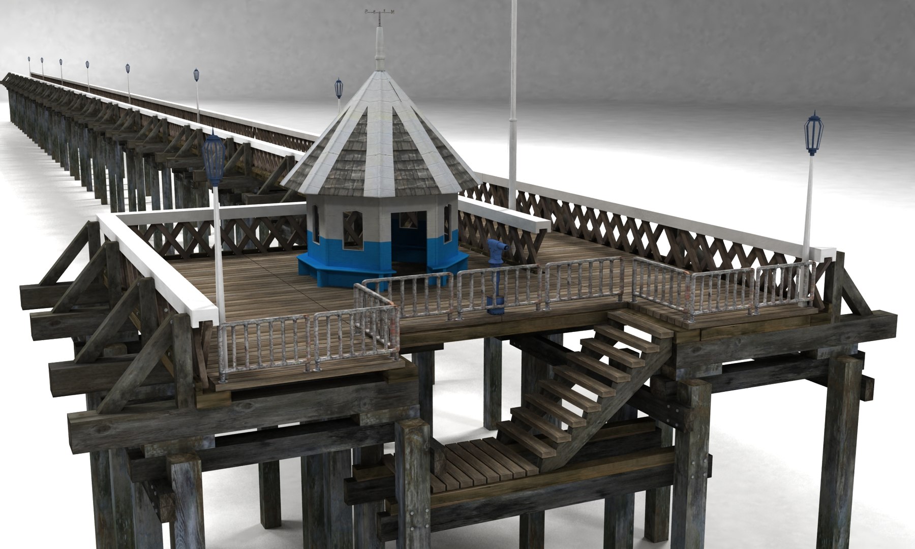 3d Wooden Pier Model
