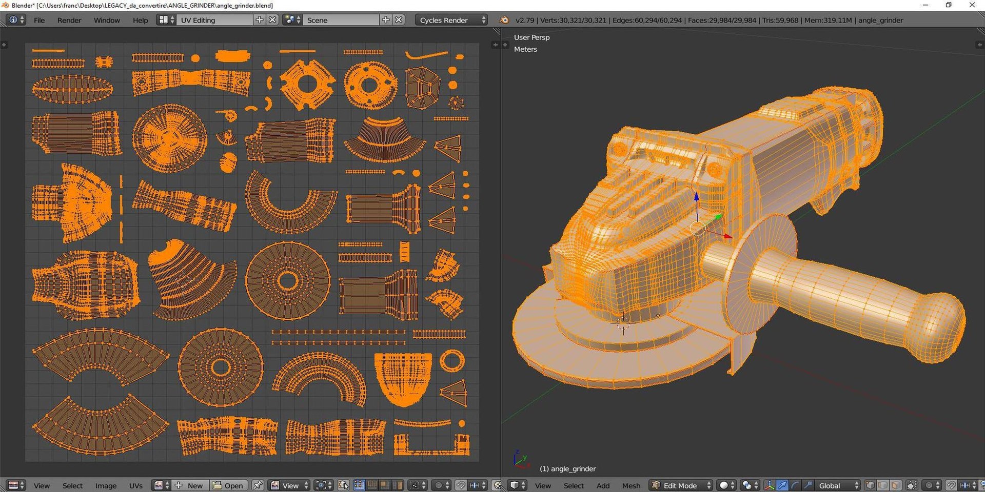 3d Model Angle Grinder