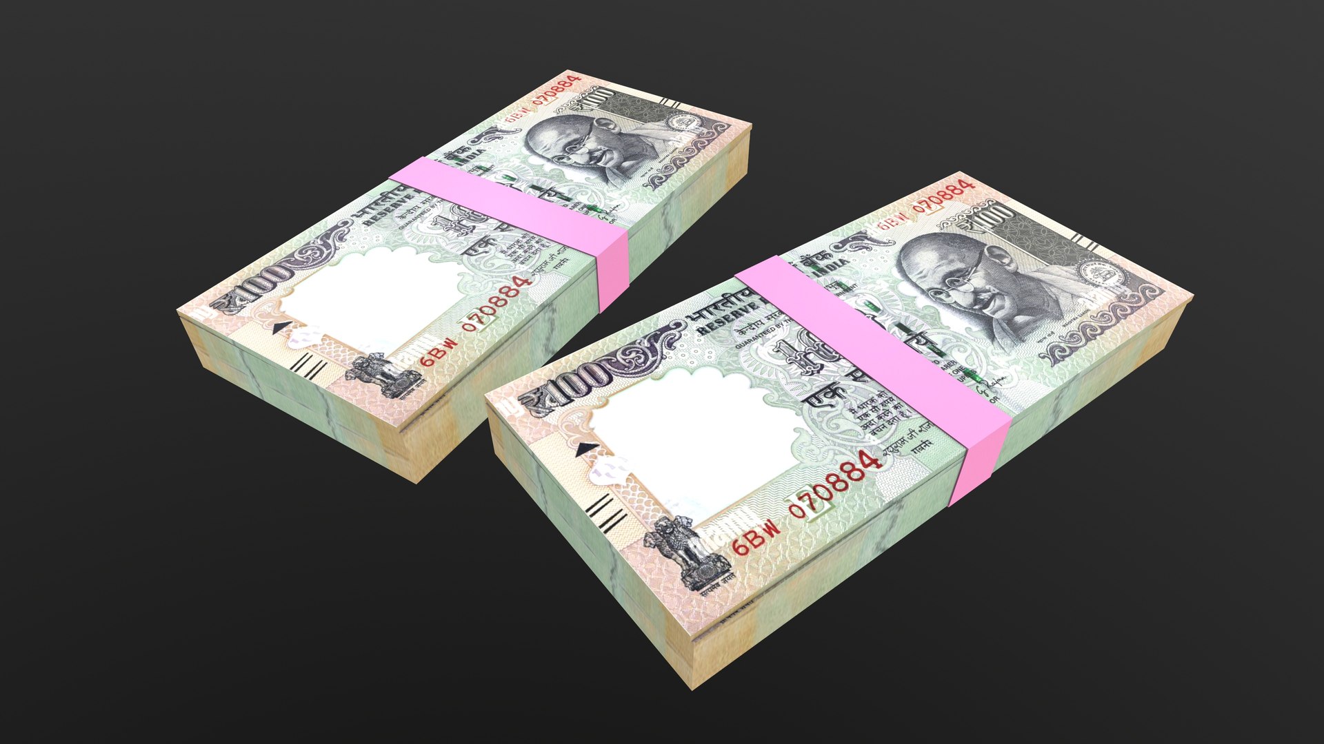 3D Indian 100 Note Currency Bundle AR VR PBR Model - TurboSquid 2006883