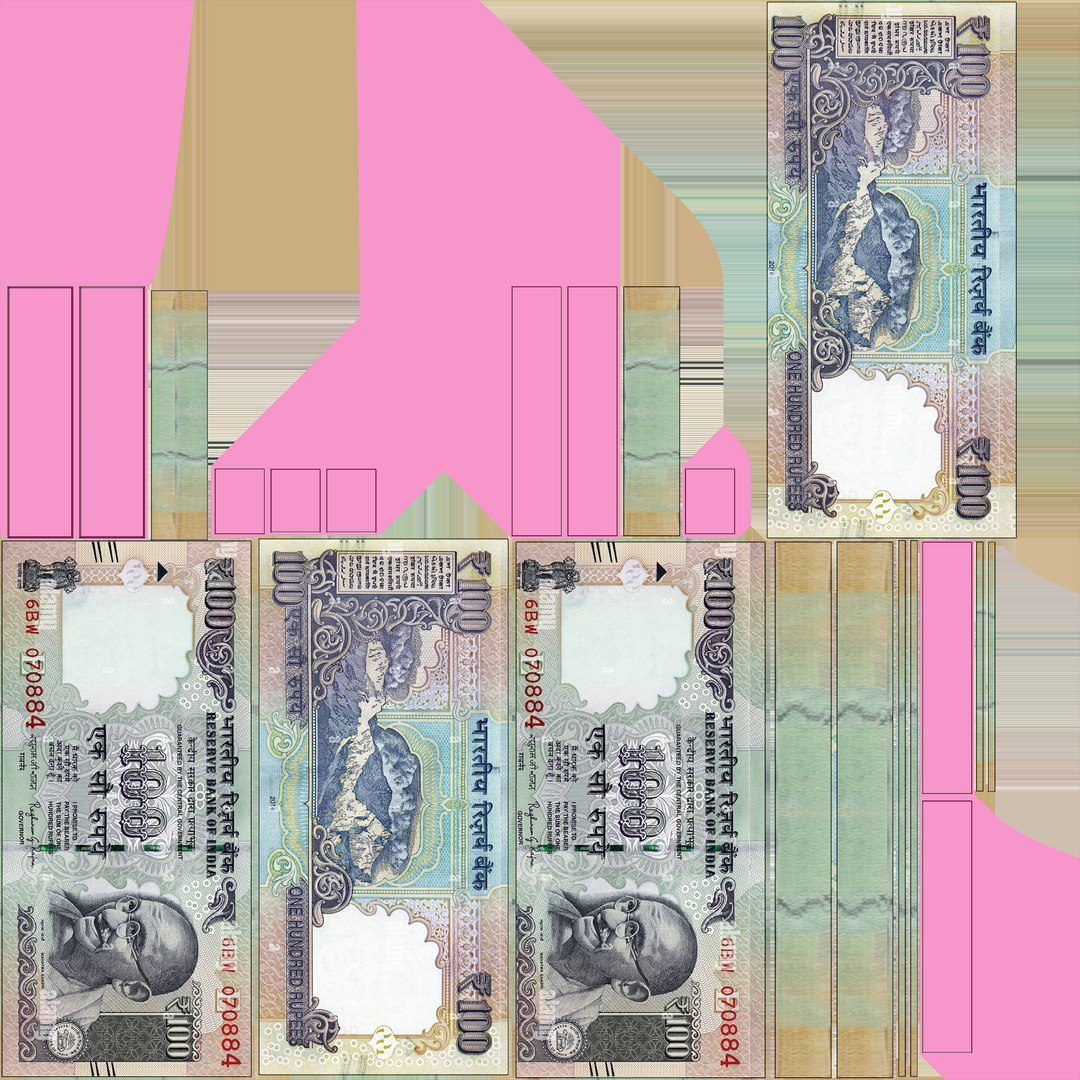3D Indian 100 Note Currency Bundle AR VR PBR Model - TurboSquid 2006883