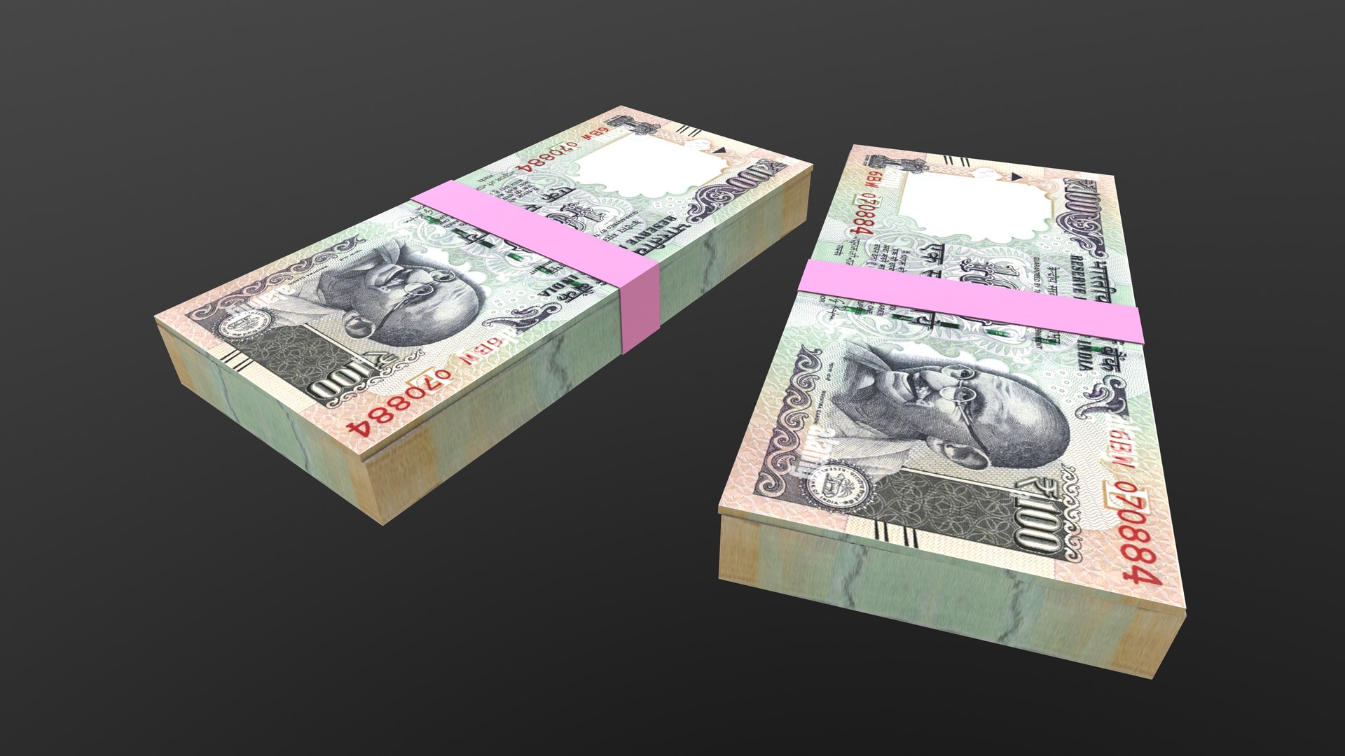 3D Indian 100 Note Currency Bundle AR VR PBR Model - TurboSquid 2006883