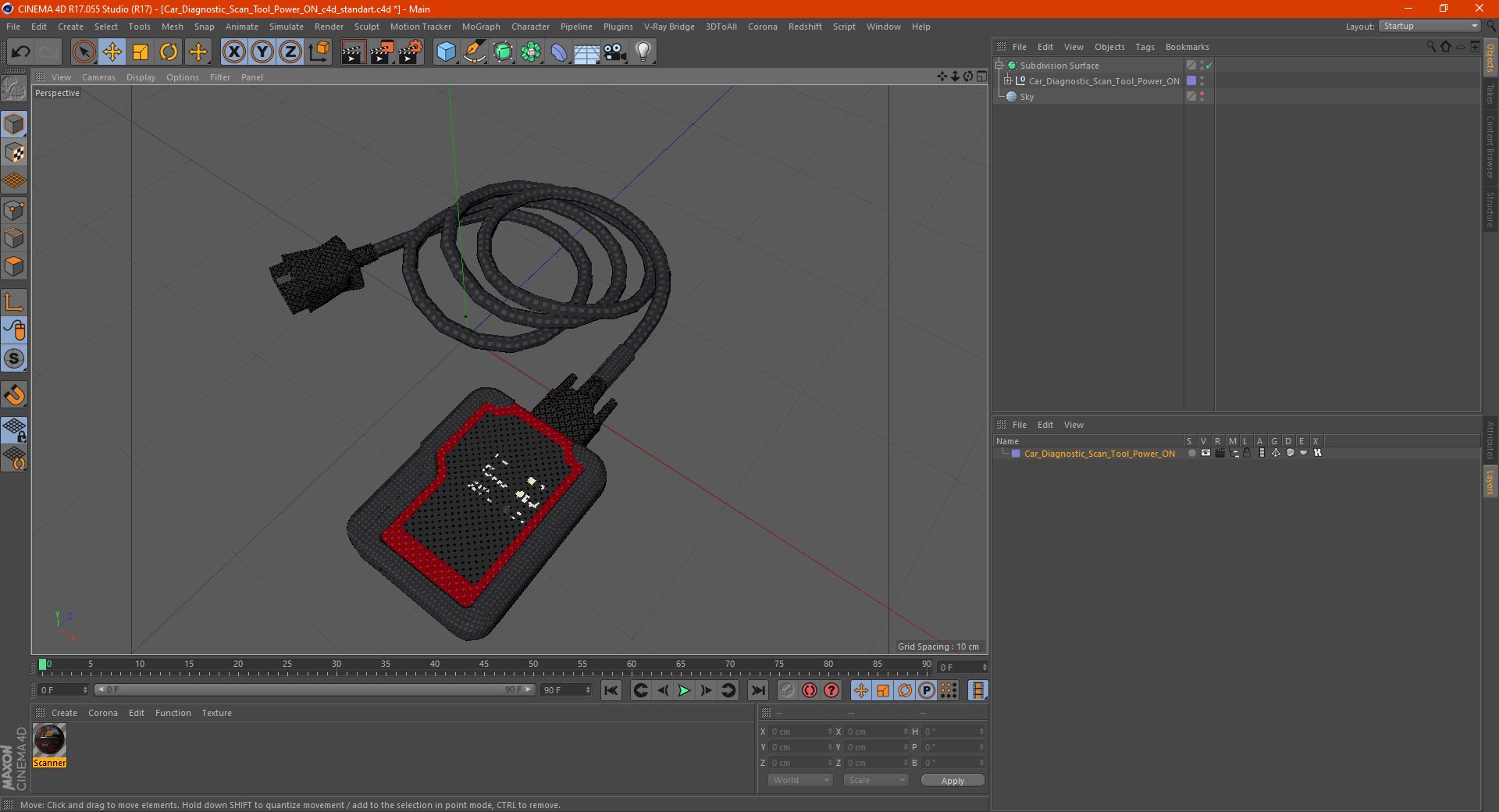 Car Diagnostic Scan Tool Power ON 3D model - TurboSquid 1857922