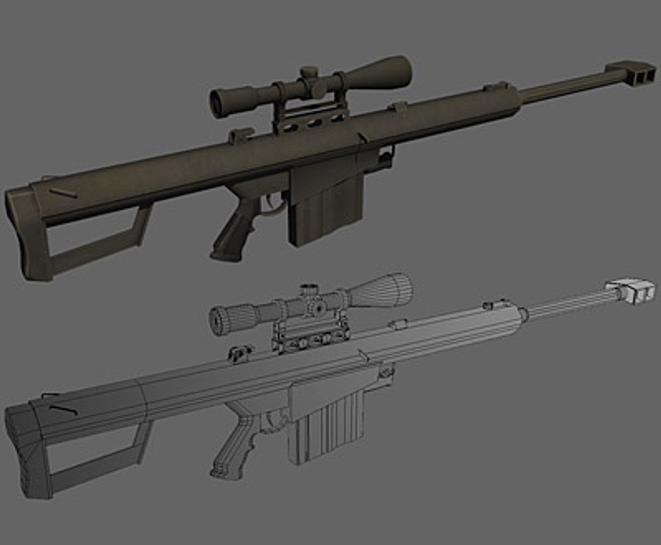 3d model barrett m82a1 m82
