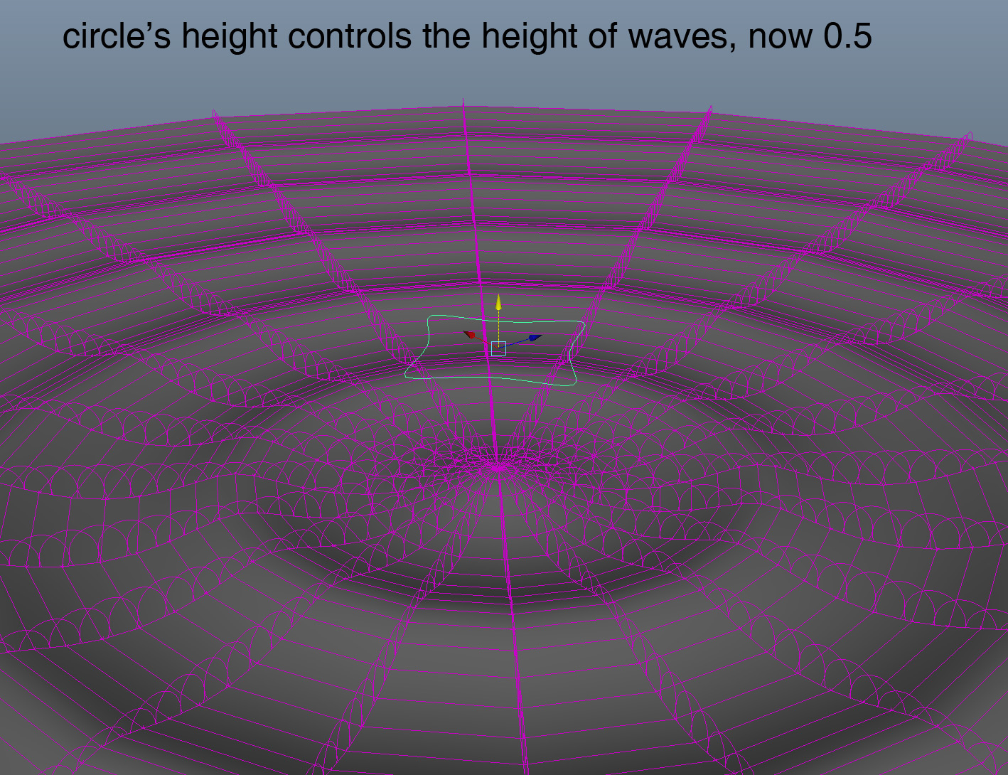 maya rigged radial waves