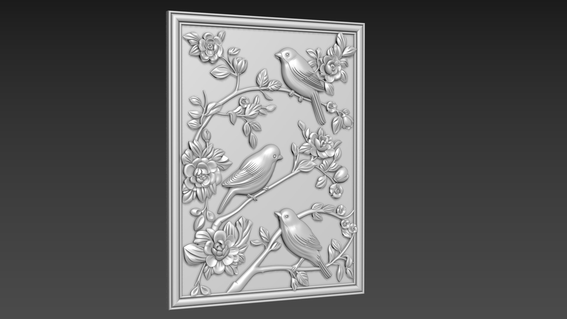 Birds Wall Decor Bas-Relief 3D Model - TurboSquid 2248888