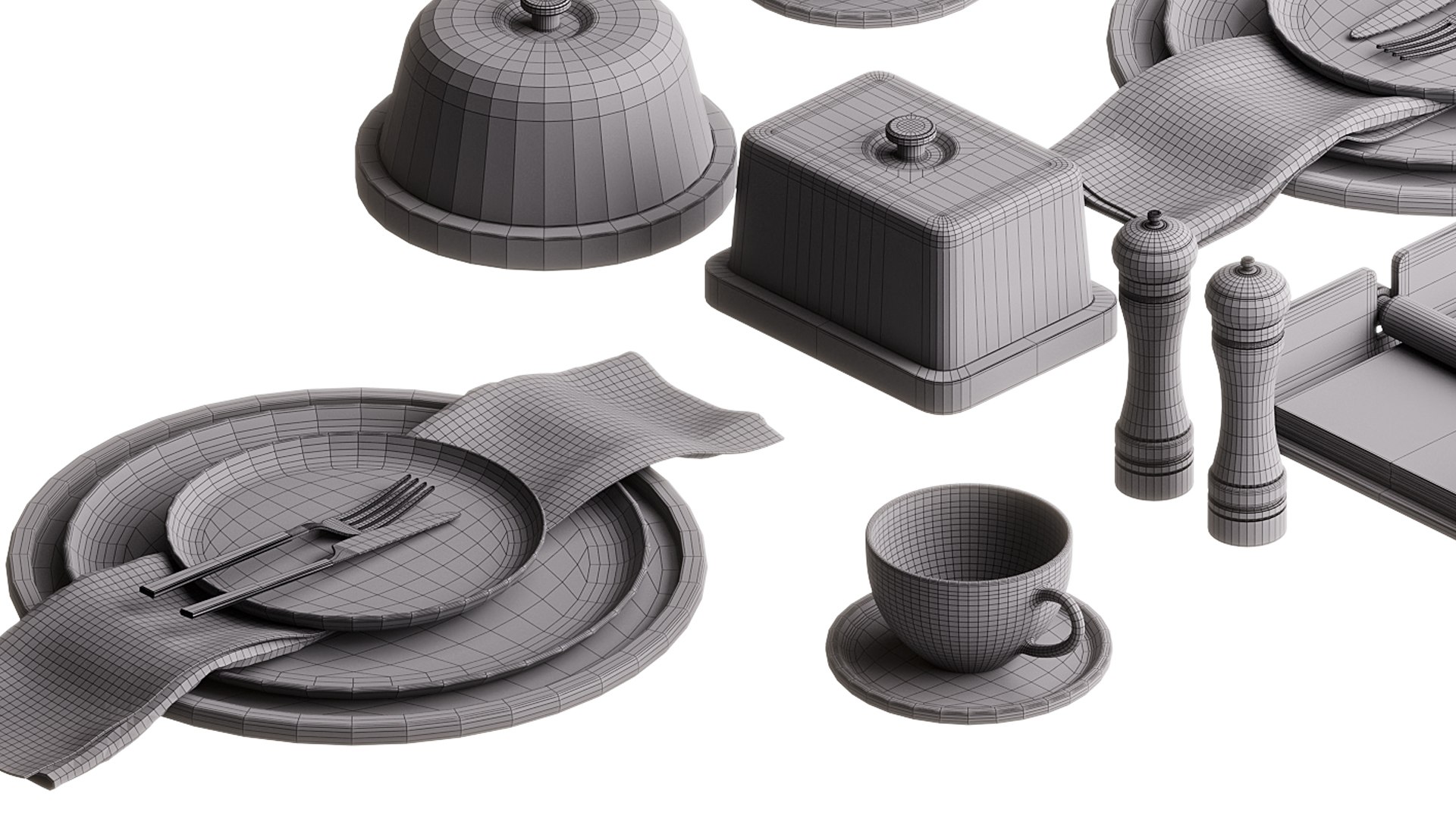 3D Dish SET 004 Model - TurboSquid 2396818