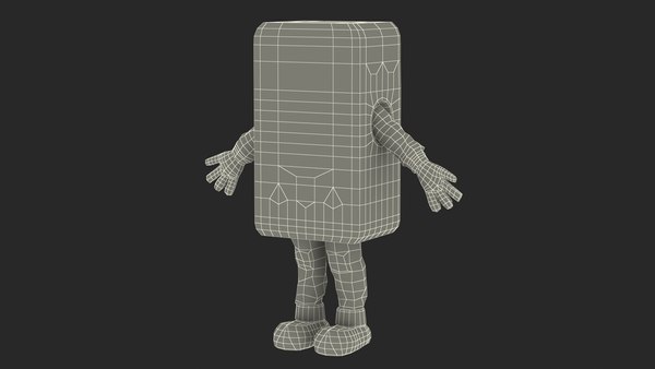 3D модель Mascot Character Mobile Phone White Rigged for Maya ...