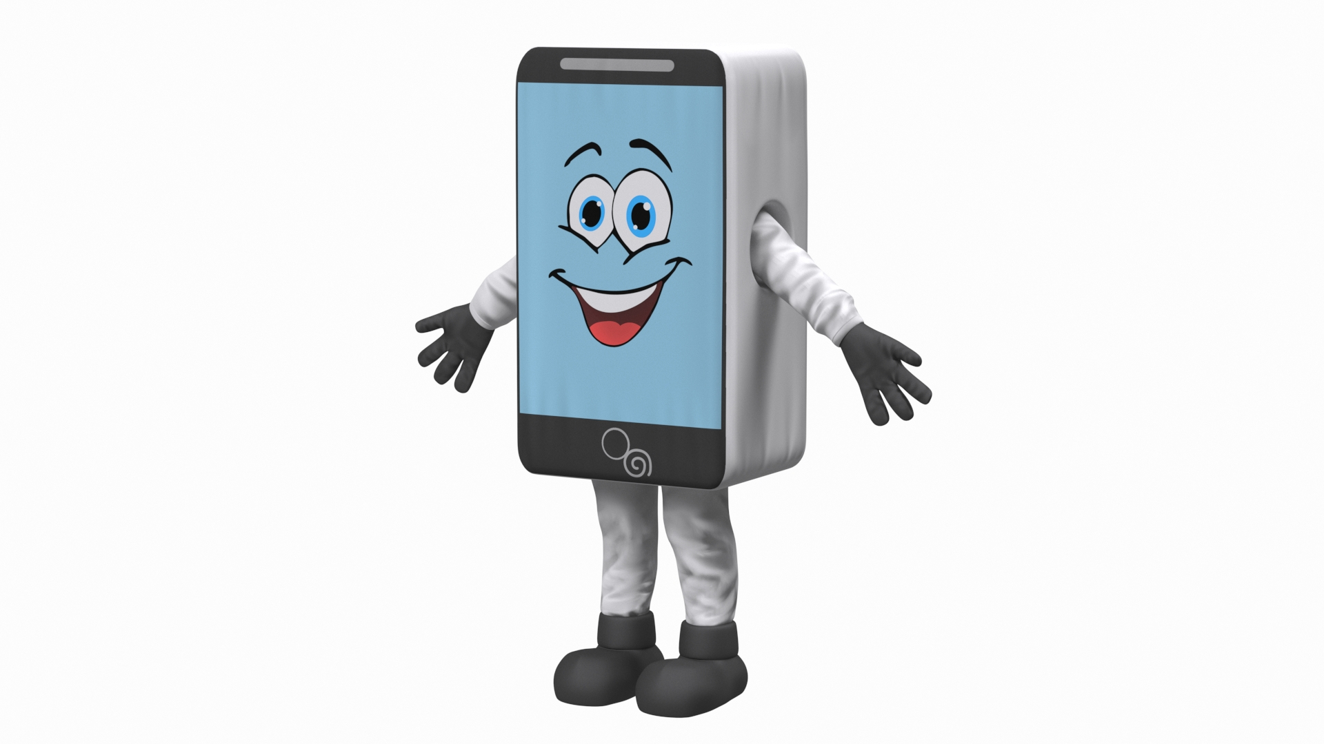 Mascot Character Mobile Phone White Rigged For Maya 3D Model ...
