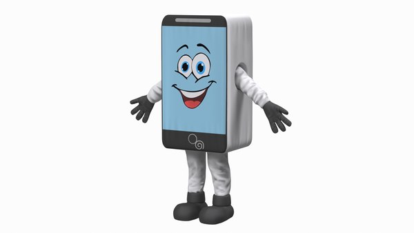 マスコット キャラクター携帯電話白 Maya 用に装備3Dモデル - TurboSquid 2066157