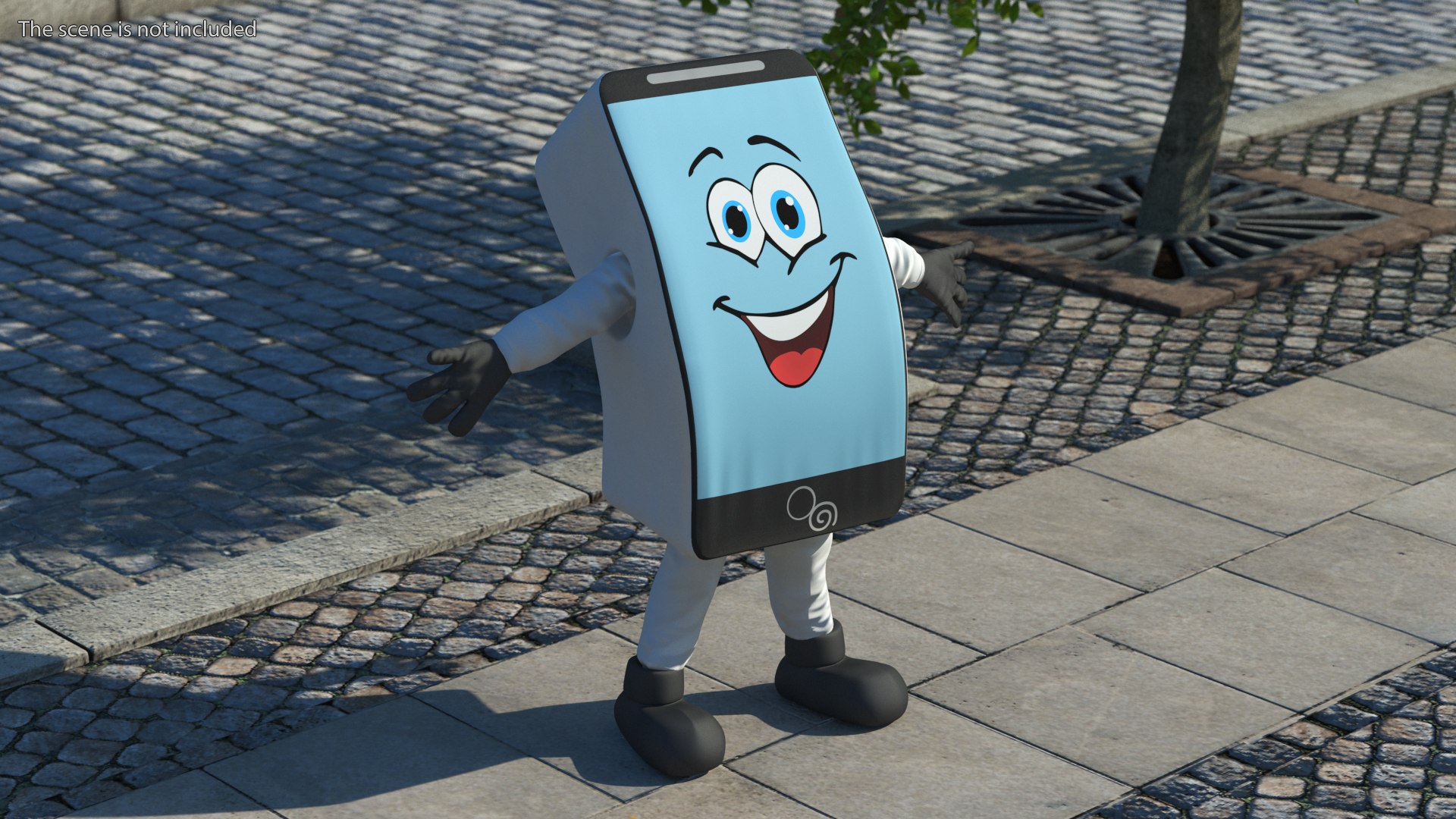 Mascot Character Mobile Phone White Rigged For Maya 3D Model ...