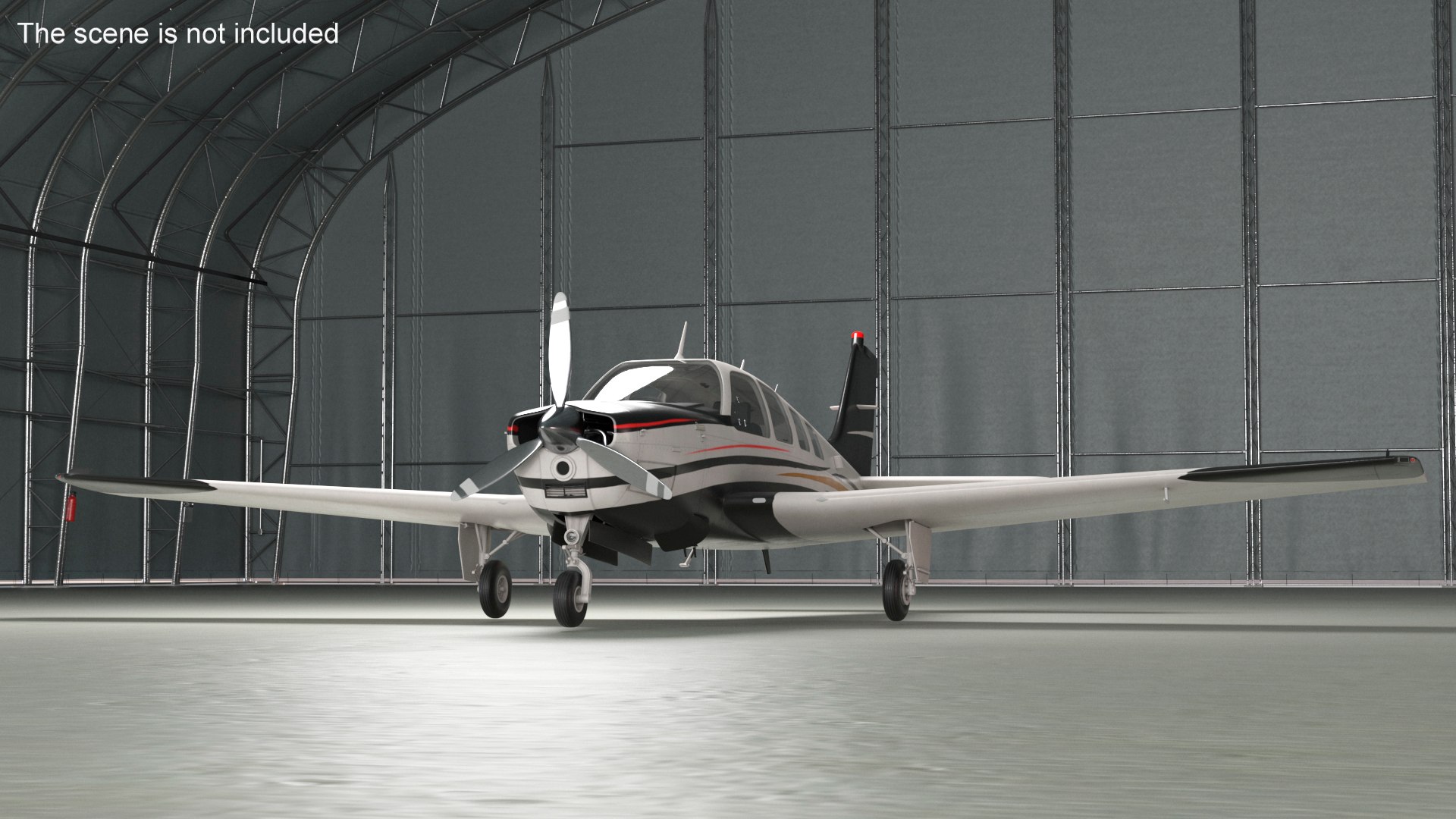 3D Model Beechcraft Bonanza Plane Rigged - TurboSquid 2163551