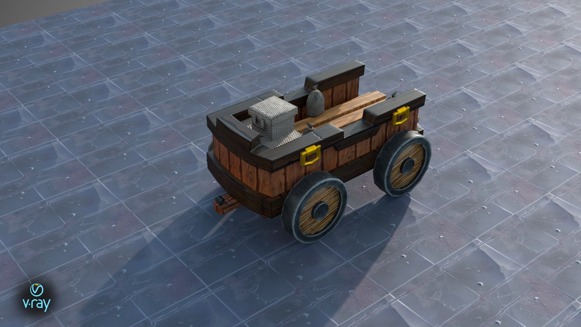 3D Cart Low Poly - TurboSquid 1729172