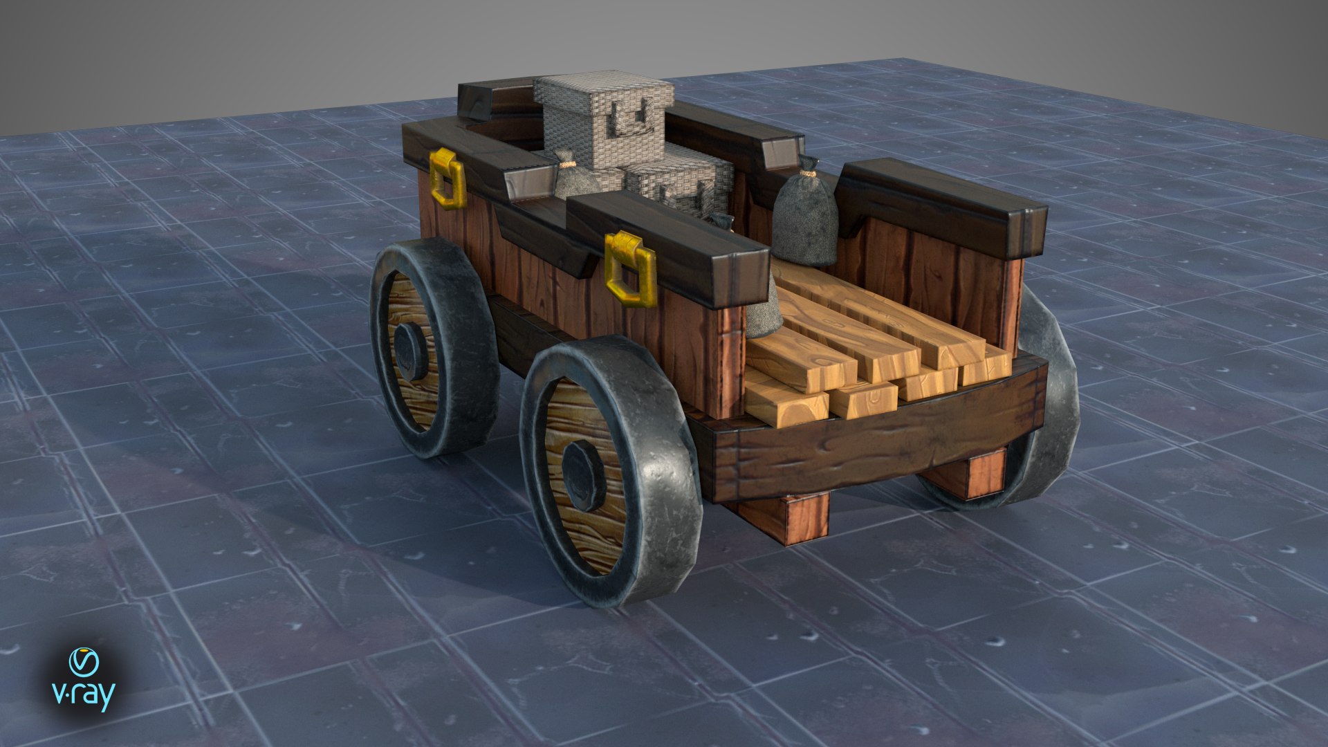 3D Cart Low Poly - TurboSquid 1729172