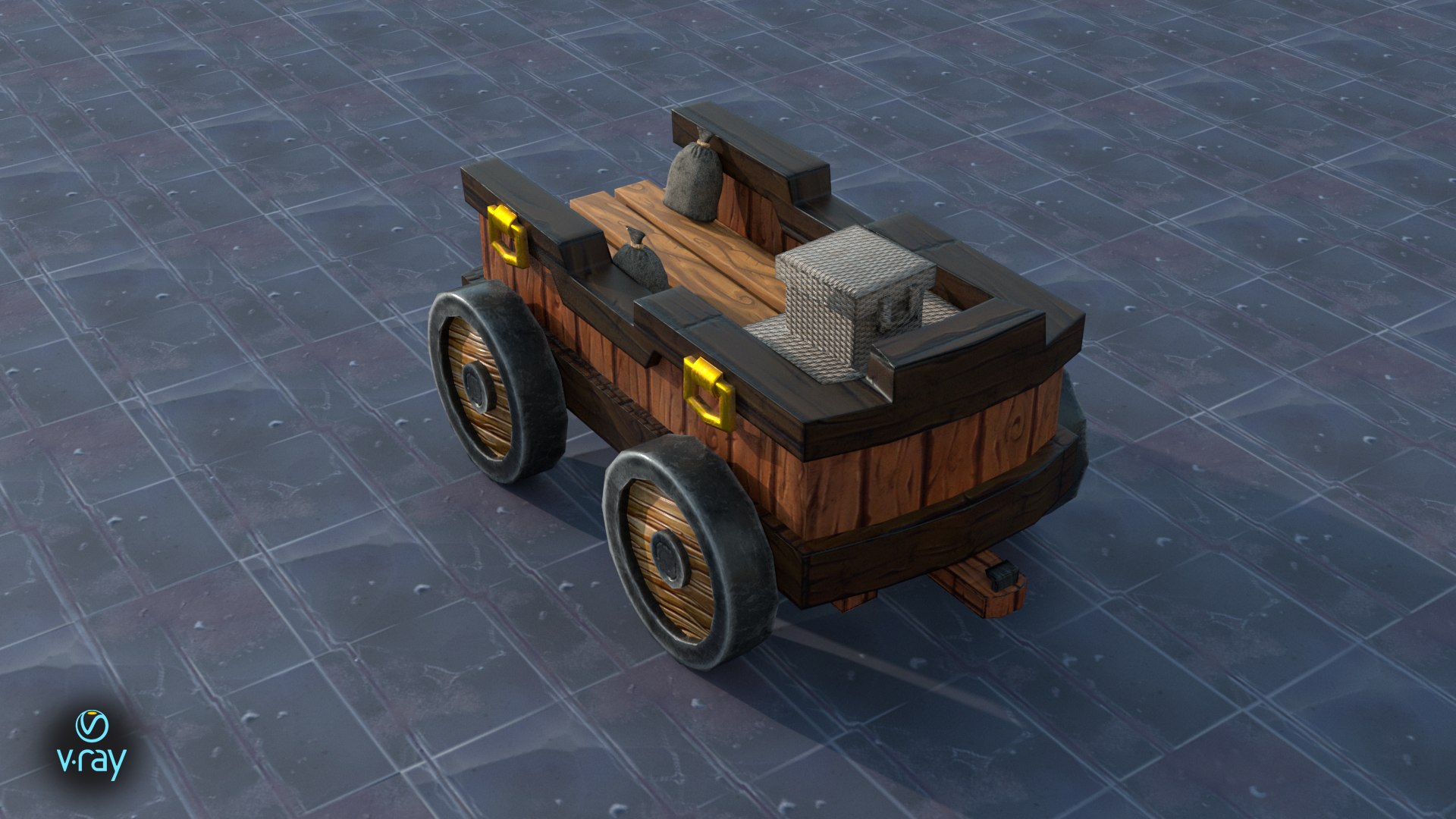 3D Cart Low Poly - TurboSquid 1729172