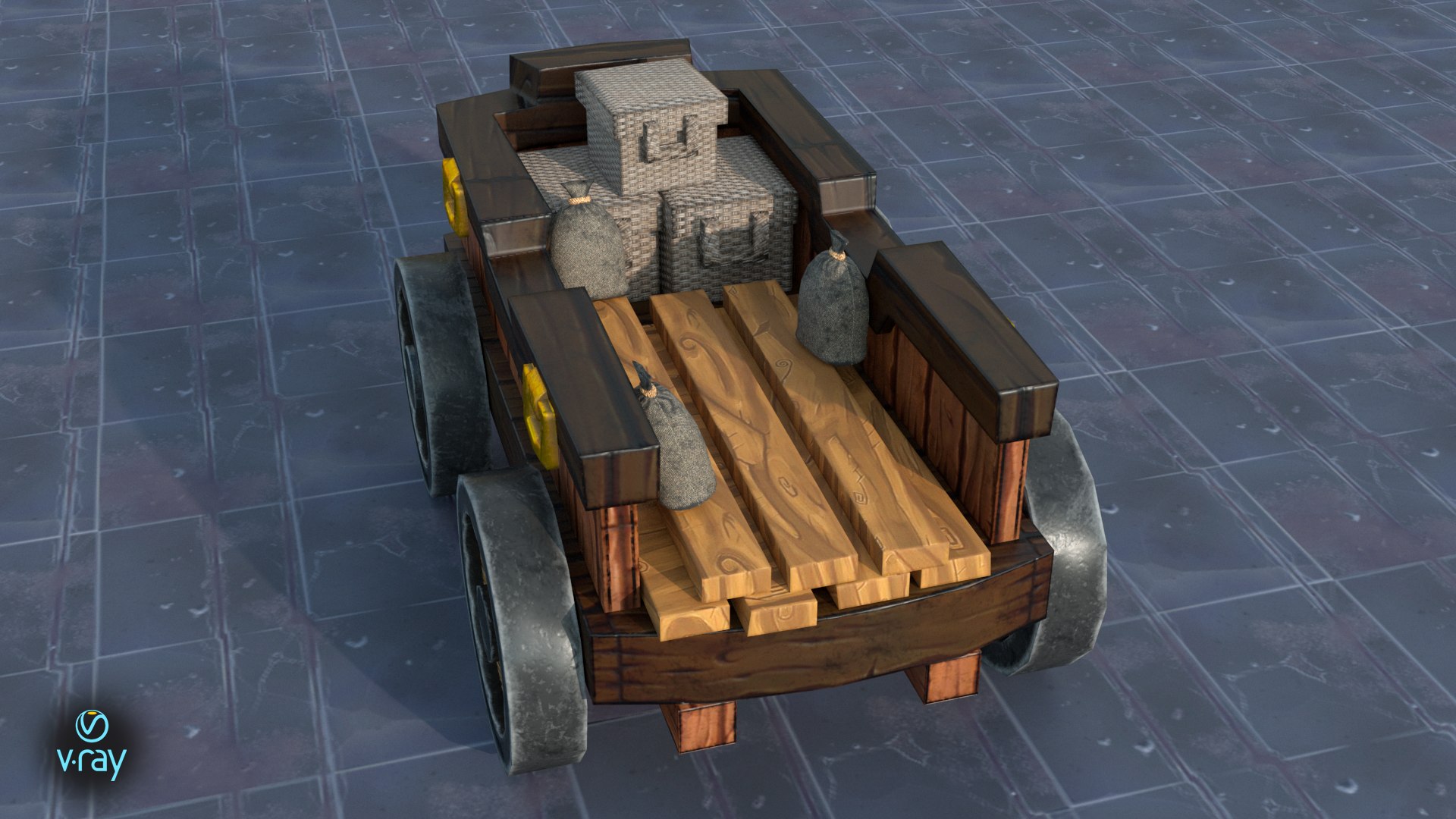 3D Cart Low Poly - TurboSquid 1729172