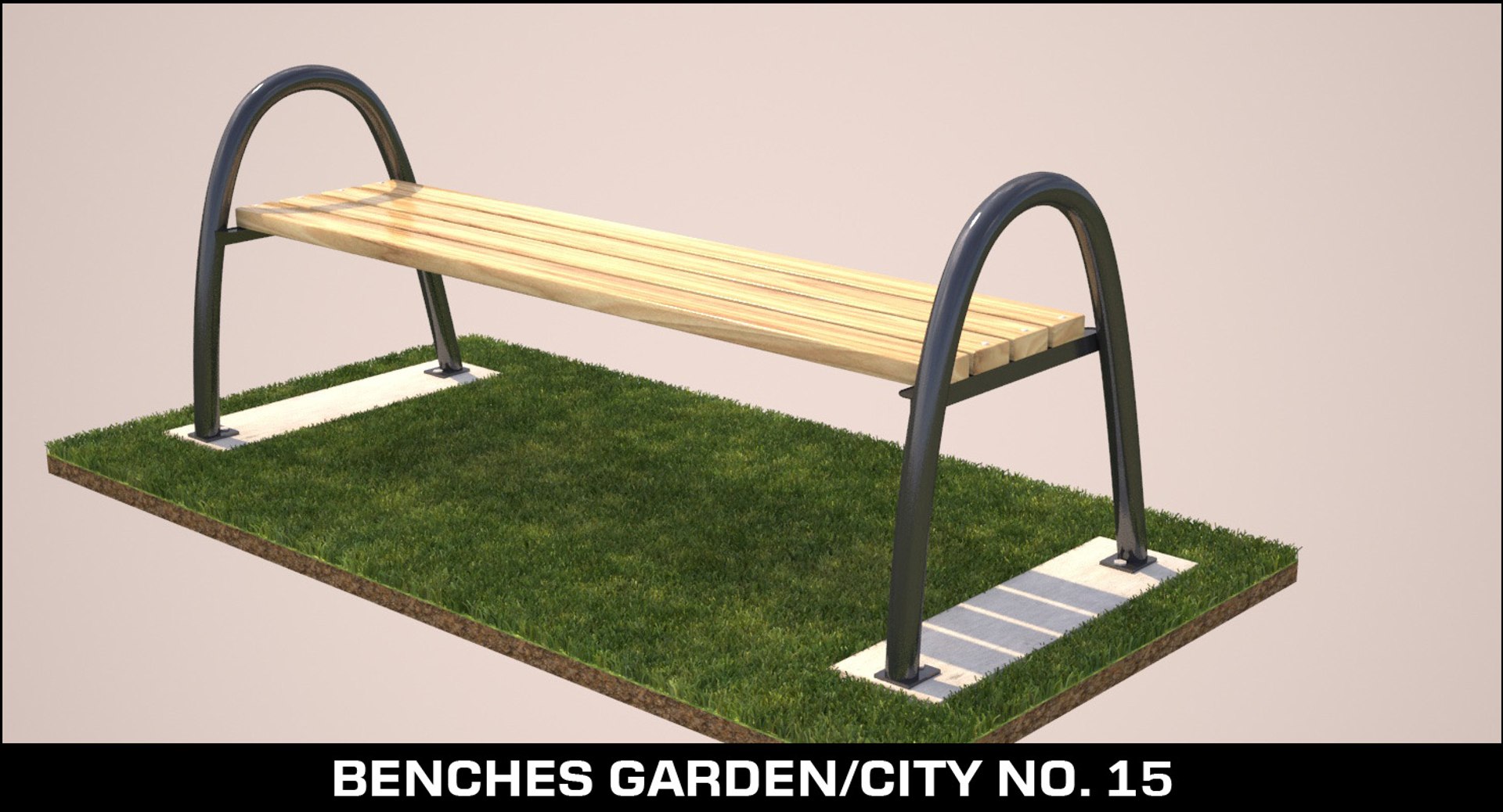 3d Benches Garden City Model
