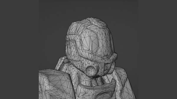 Armored man - low-poly game ready model Low-poly 3D model 3D 모델 ...
