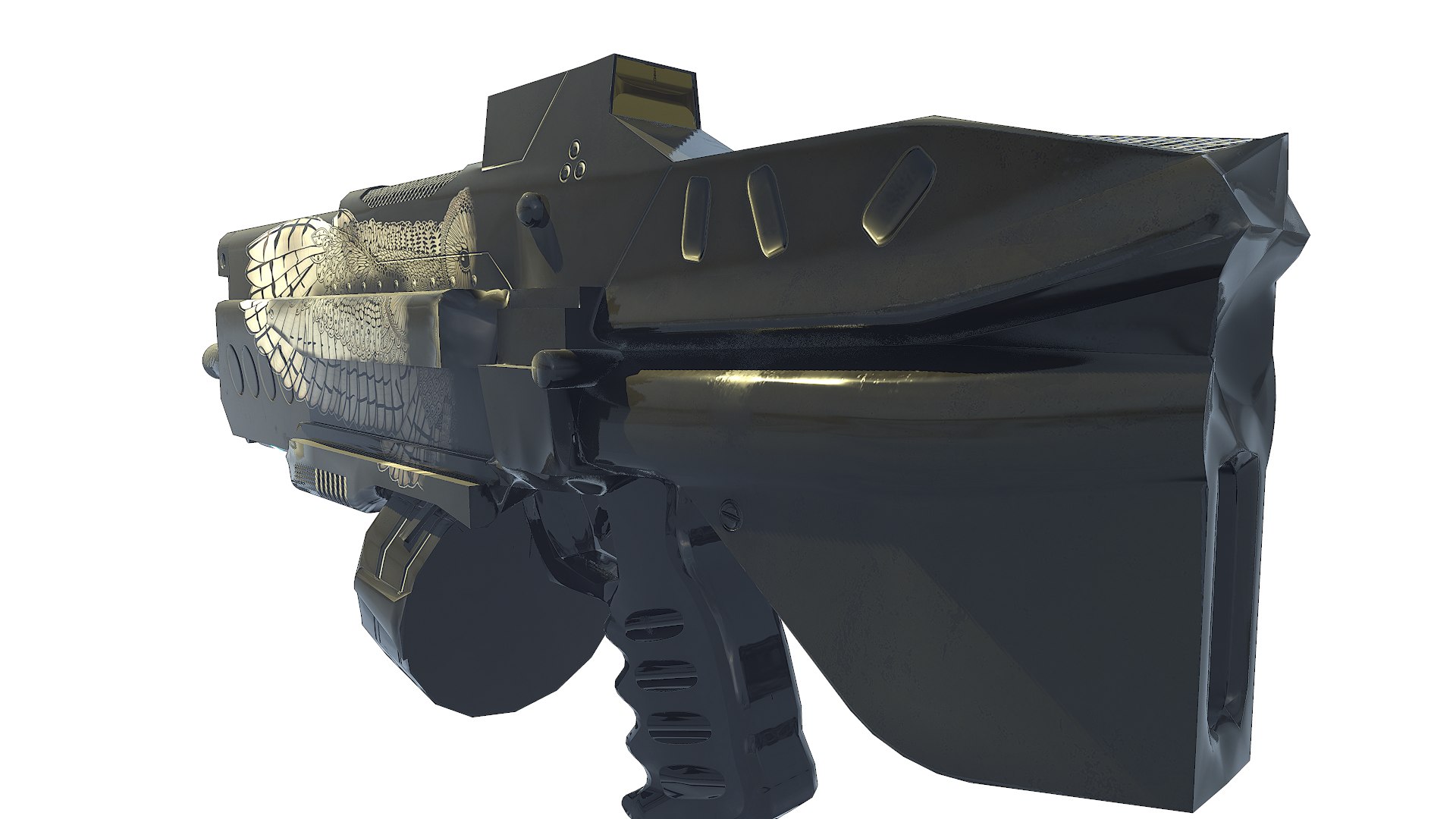 3D Model Modern Machine Gun Owl - TurboSquid 1871891