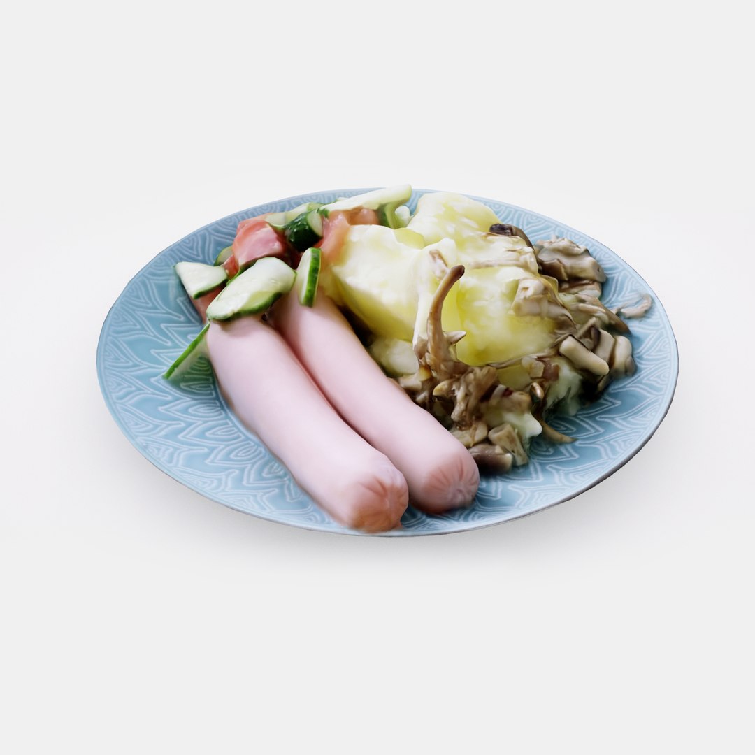 3D Model Meal On Plate - TurboSquid 1938597