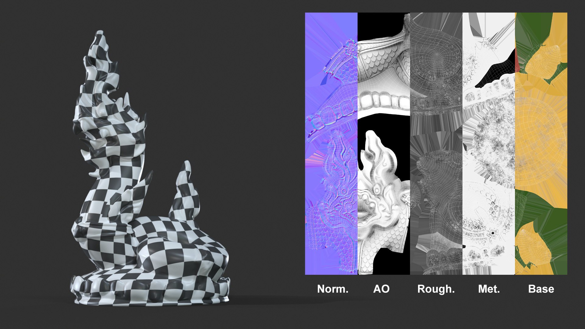 Green Coiled Naga Sculpture 3D Model - TurboSquid 2236090