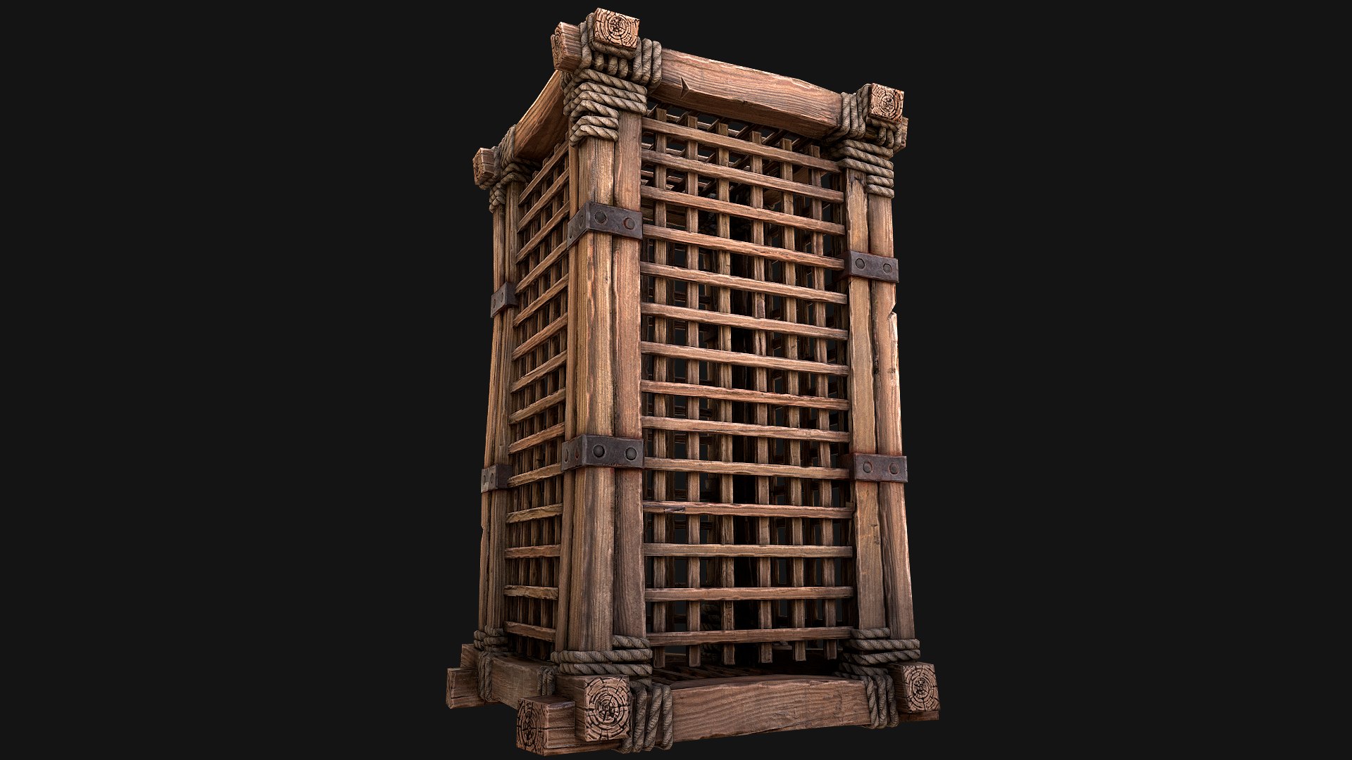 3D Wooden Prison Cage - TurboSquid 1986298