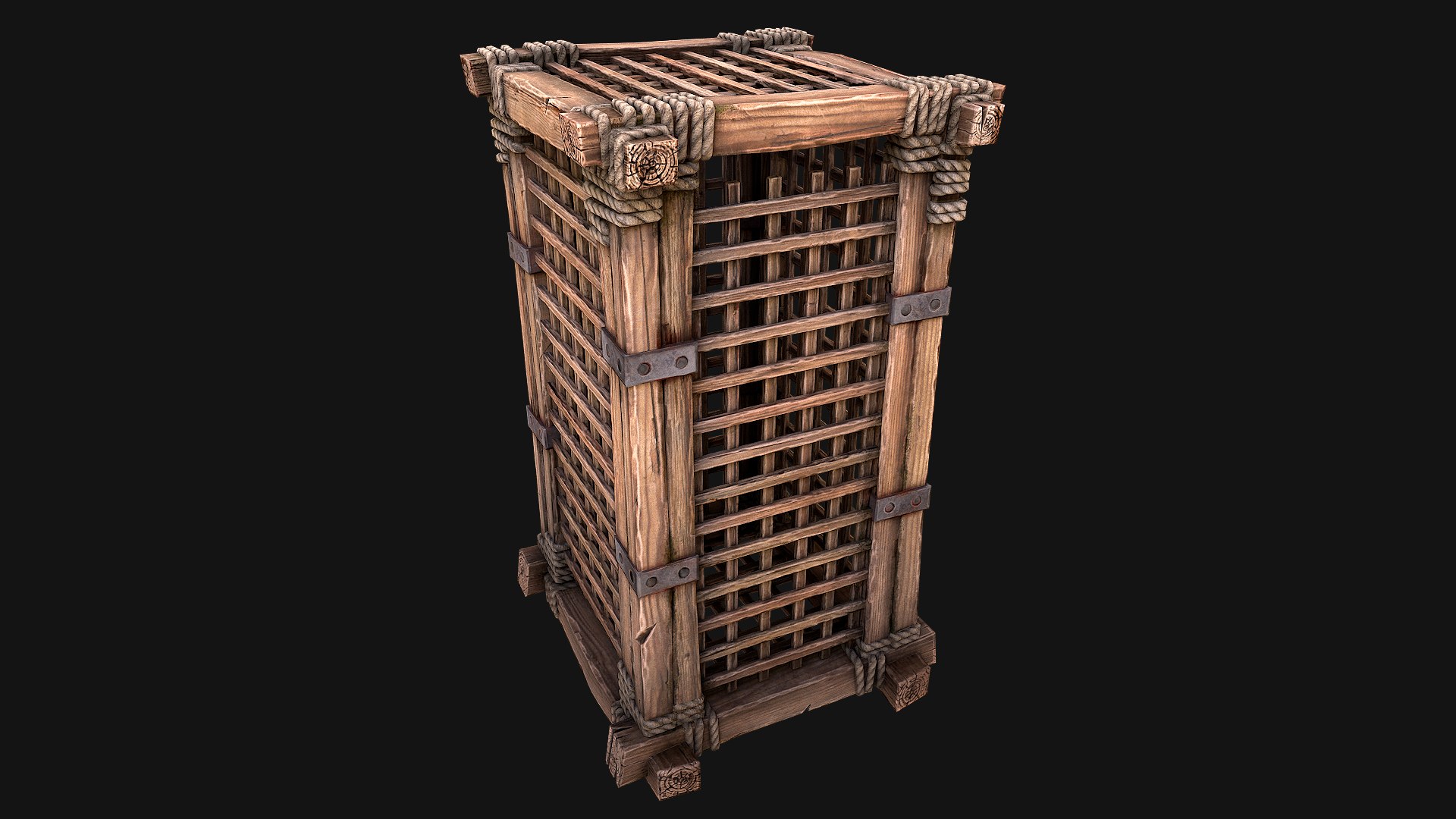 3D Wooden Prison Cage - TurboSquid 1986298