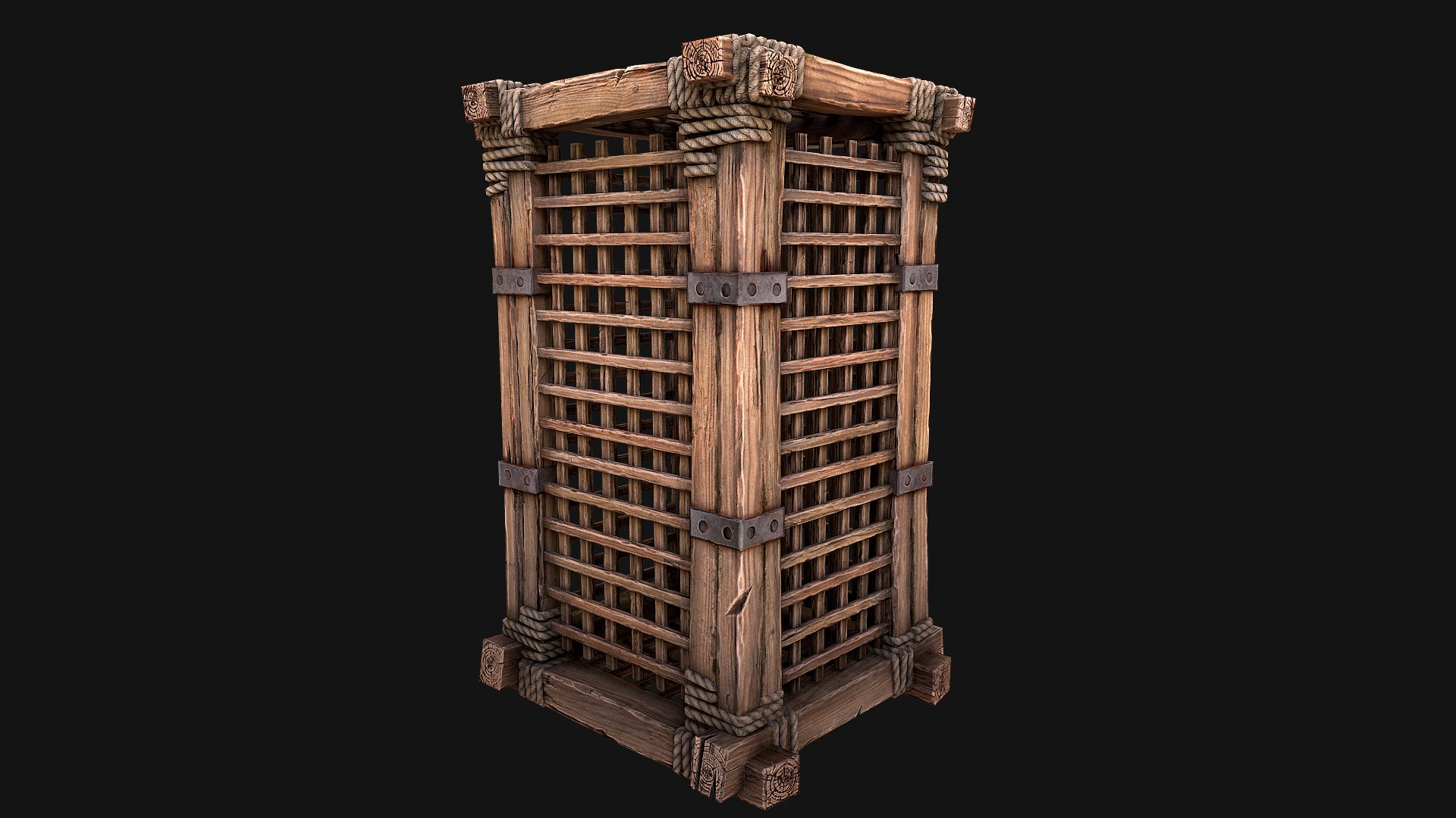 3D Wooden Prison Cage - TurboSquid 1986298