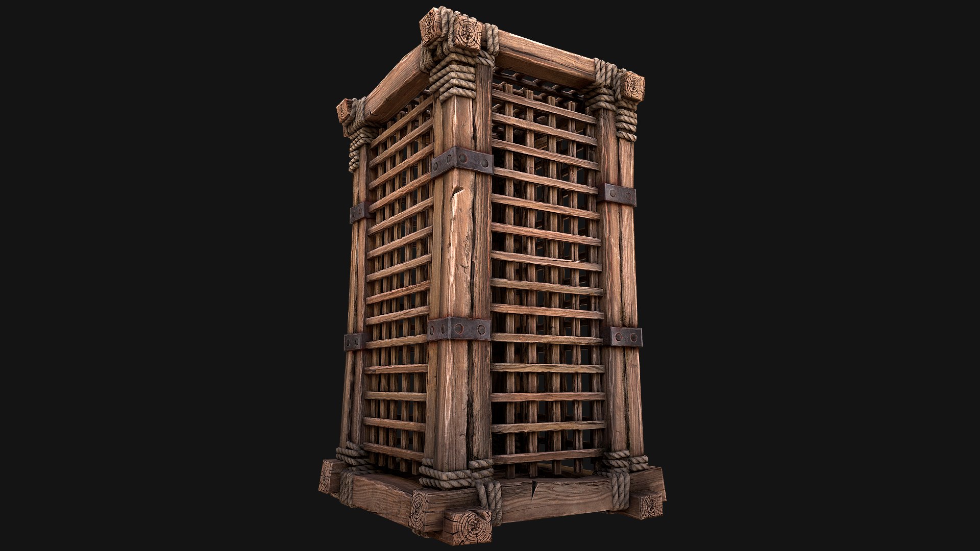 3D Wooden Prison Cage - TurboSquid 1986298