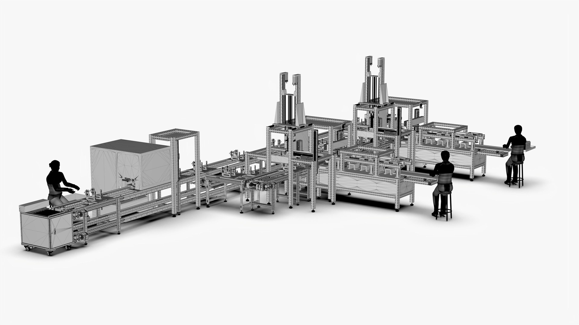 3D Automatic Soft Package Module Welding Line - TurboSquid 2010263