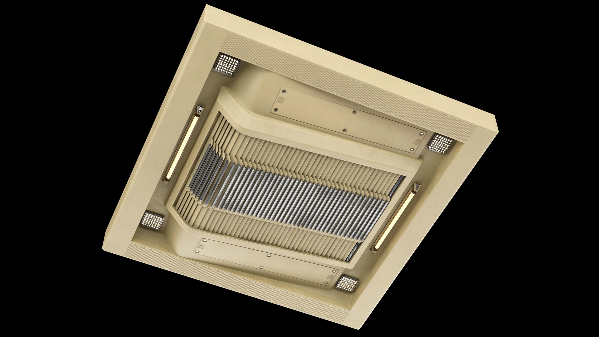 3D Sci-fi Large Ceiling Air Conditioner PBR - TurboSquid 2237549