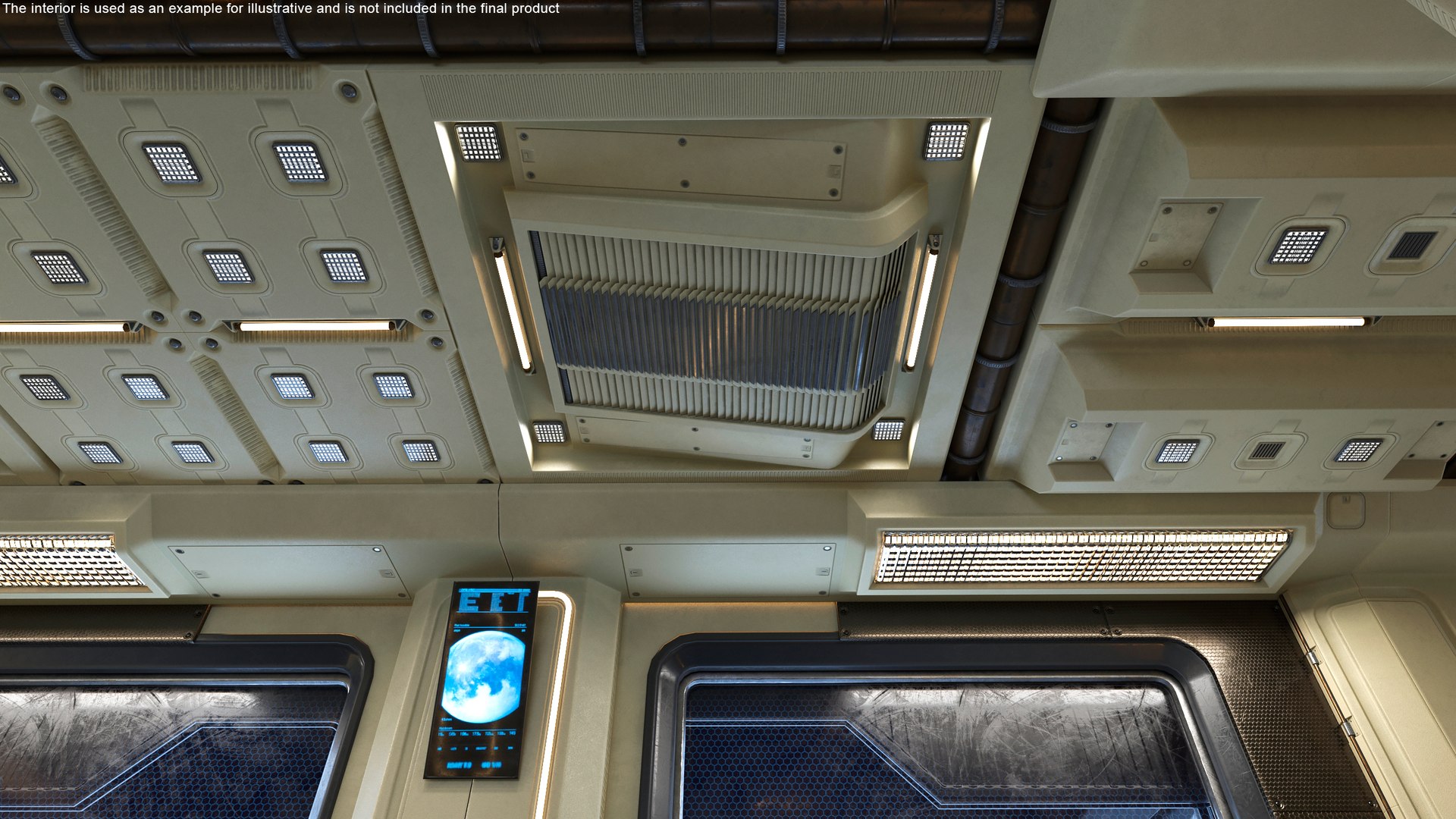 3D Sci-fi Large Ceiling Air Conditioner PBR - TurboSquid 2237549