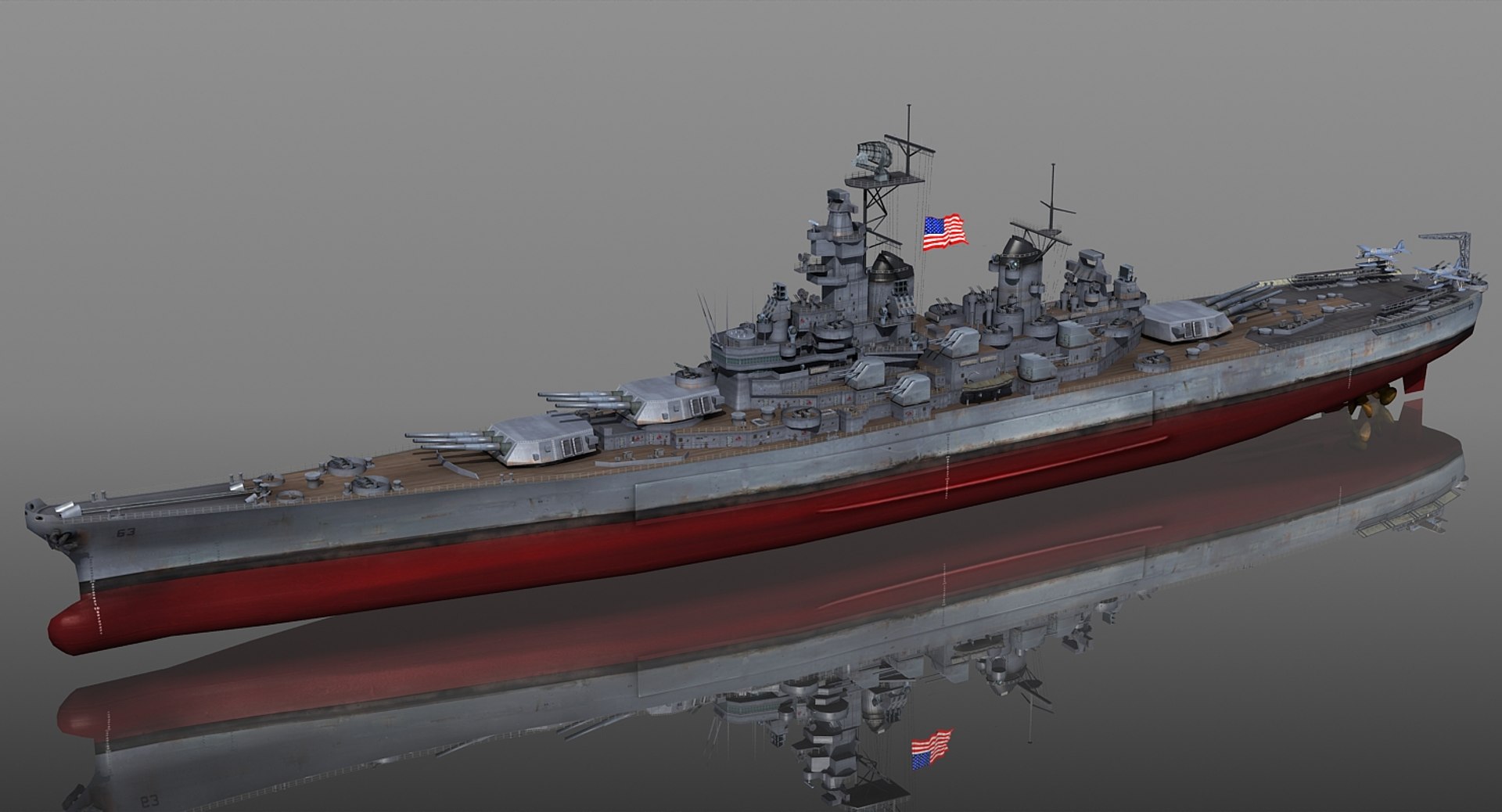3D Model Uss Missouri Bb-63 1942-1945 - TurboSquid 1323898
