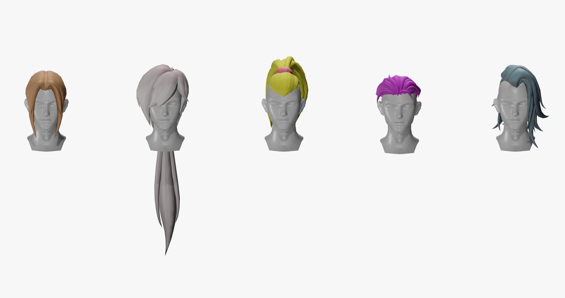 20 STYLIZED MALE HAIR MODELS PACK 8 3D Model - TurboSquid 2235759