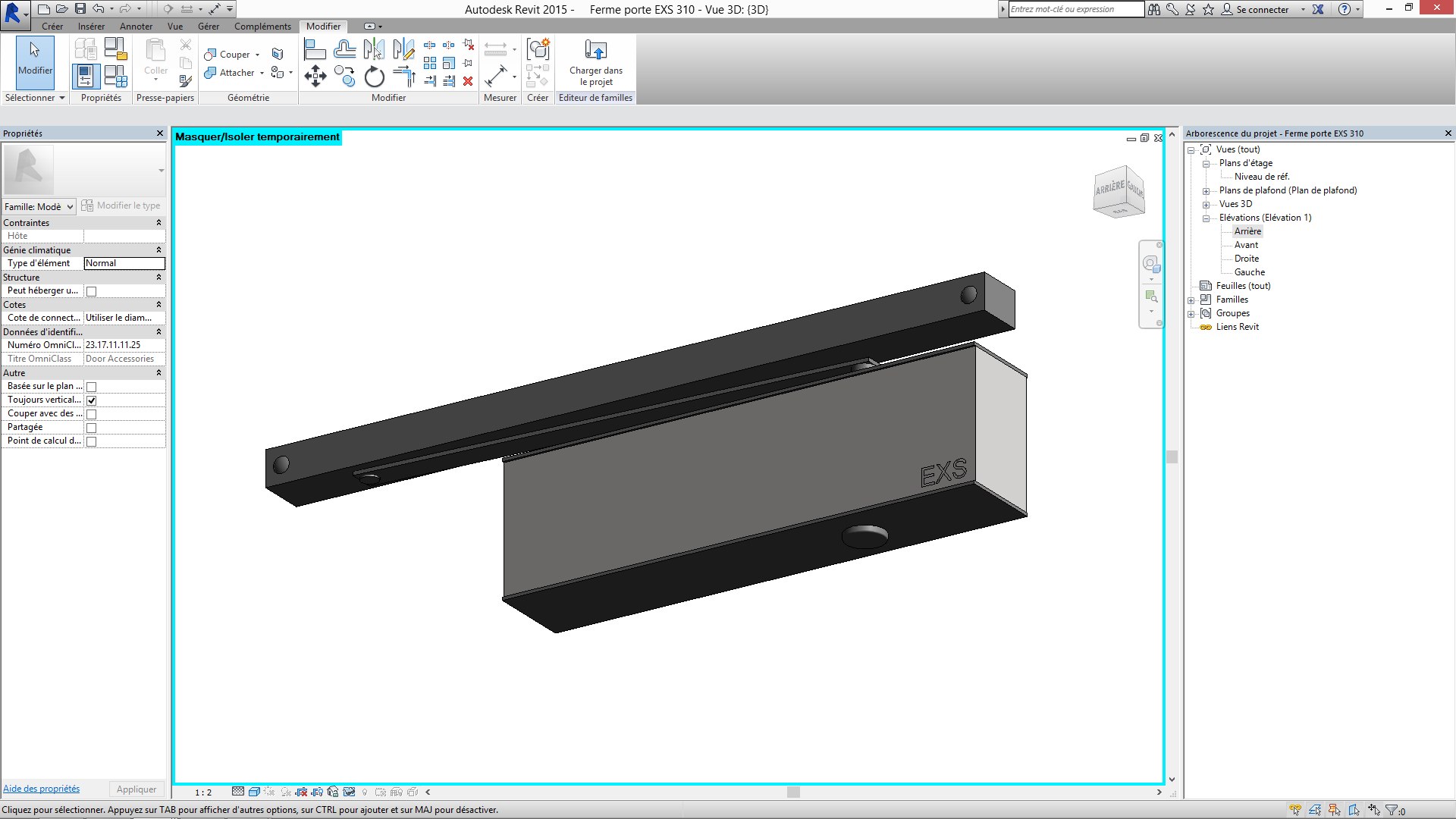 3d Model Parametric Family Door Closer