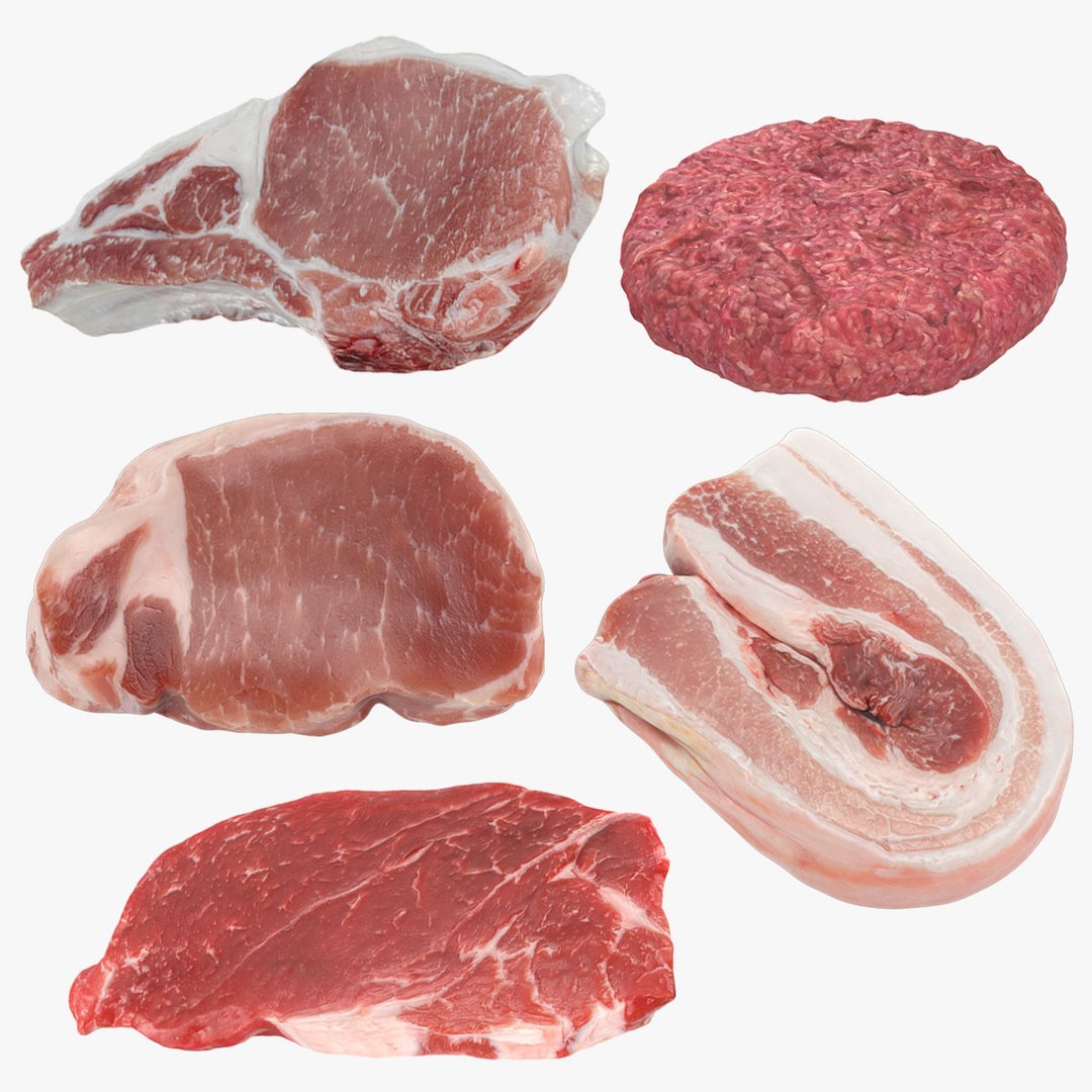 3D Model Raw Meat Steak Collection - TurboSquid 2171092