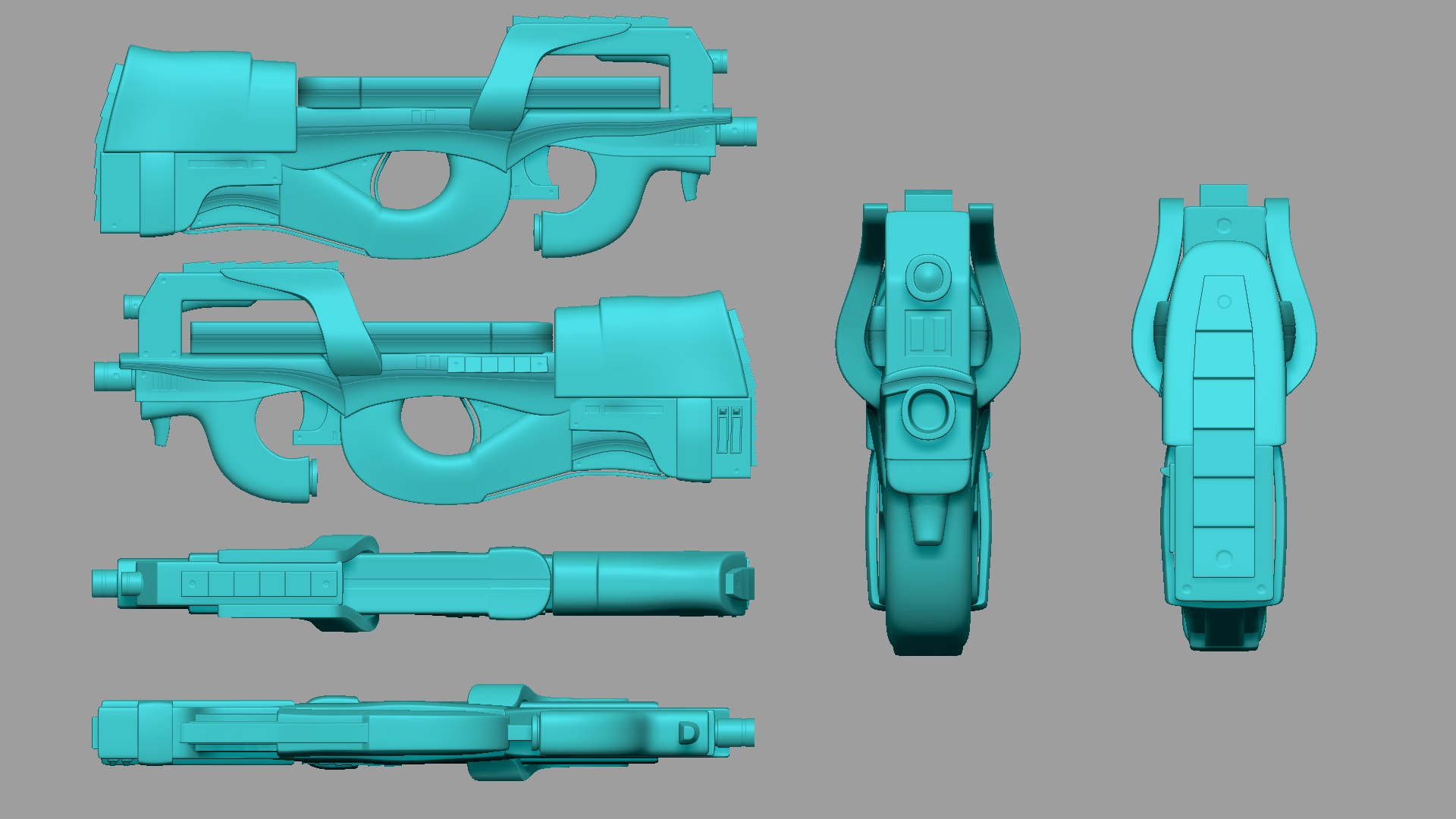 P90 Gun Weapon 3D Model - TurboSquid 1678346