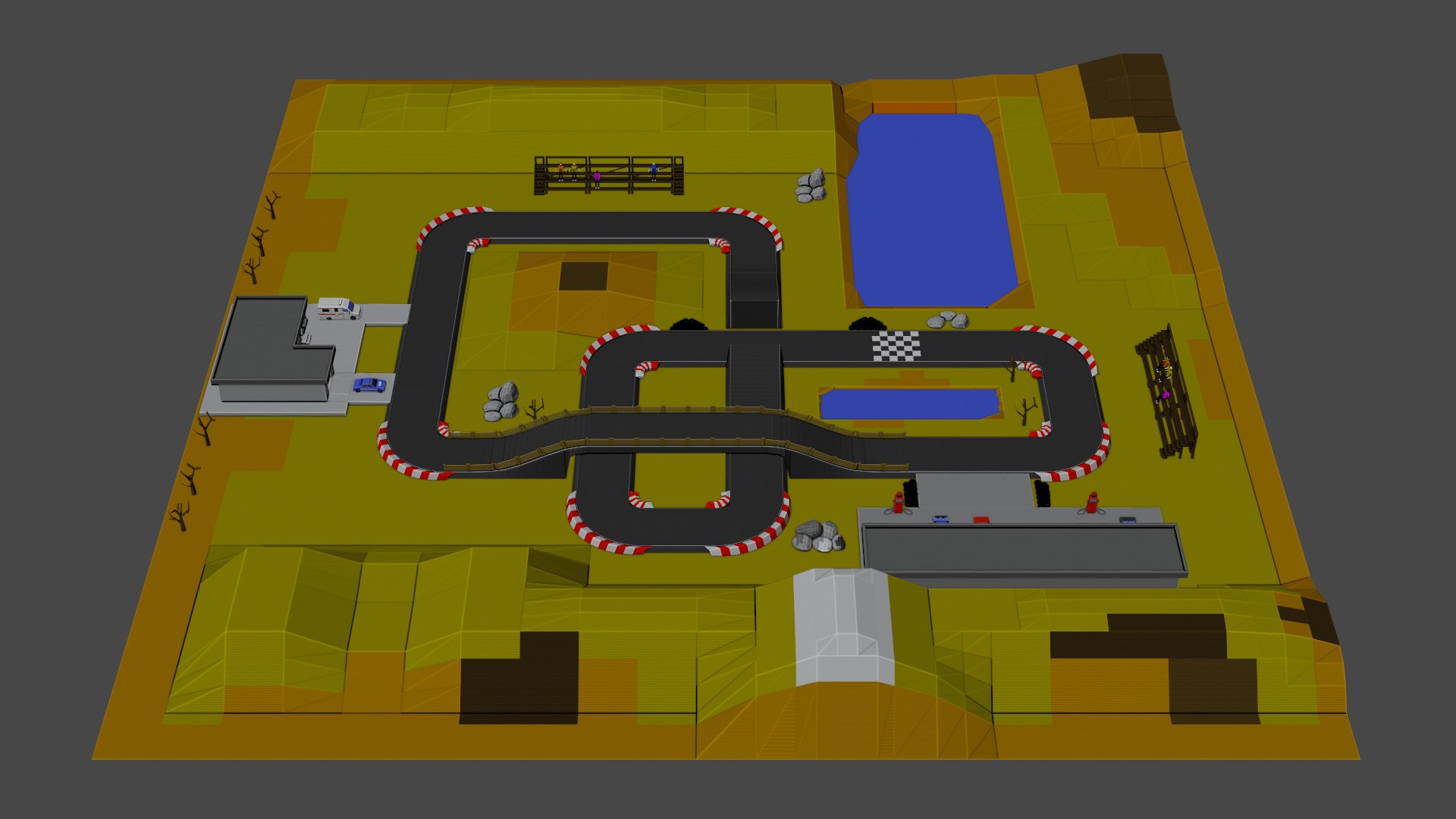 Cartoon Race Track 3D Model - TurboSquid 1667728