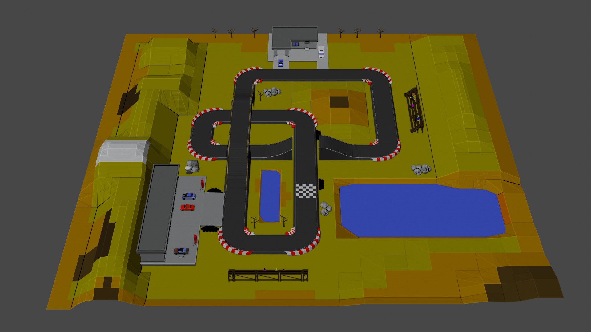 Cartoon race track 3D model - TurboSquid 1667728