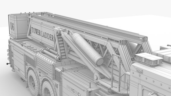Tower Ladder Fire Truck Unit model - TurboSquid 1832121