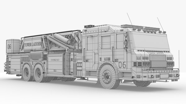 Tower Ladder Fire Truck Unit model - TurboSquid 1832121