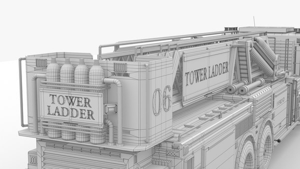 Tower Ladder Fire Truck Unit model - TurboSquid 1832121