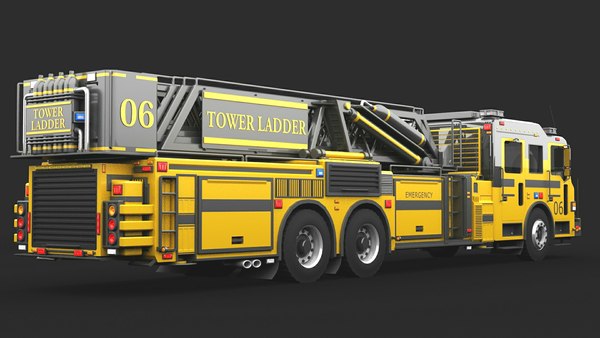 Tower Ladder Fire Truck Unit model - TurboSquid 1832121