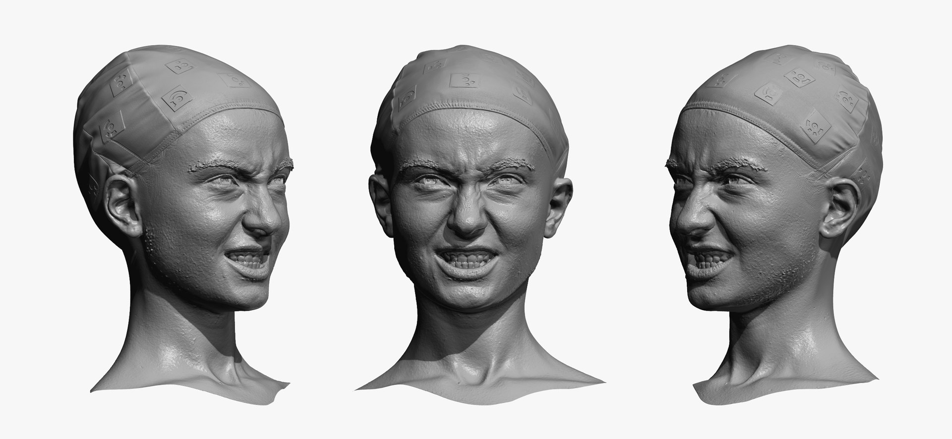 3D Joy Human Head Anger Clean Scan Model - TurboSquid 1740092