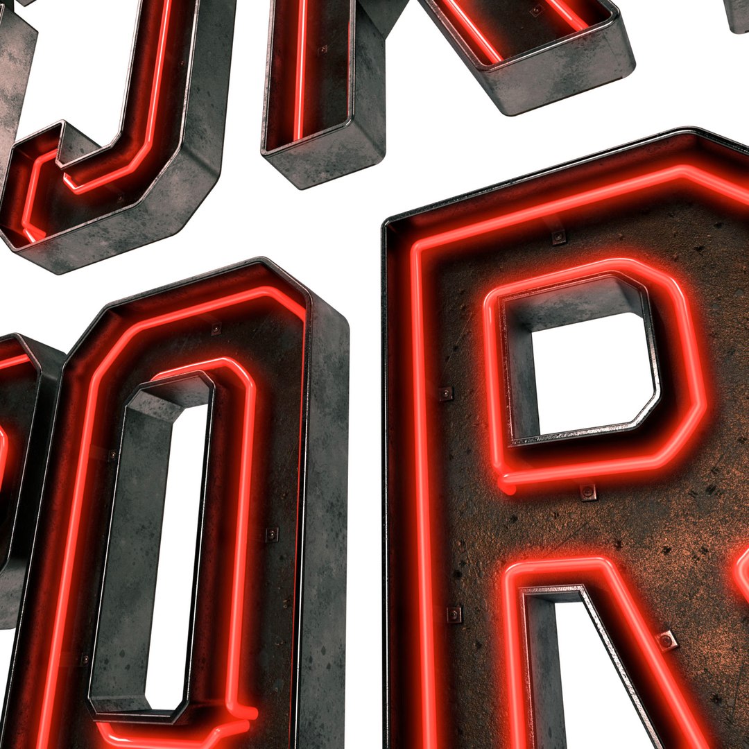 3D Neon Metal Alphabet Signage - TurboSquid 1363125