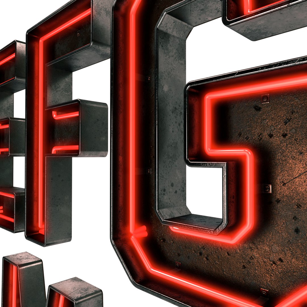 3D Neon Metal Alphabet Signage - TurboSquid 1363125